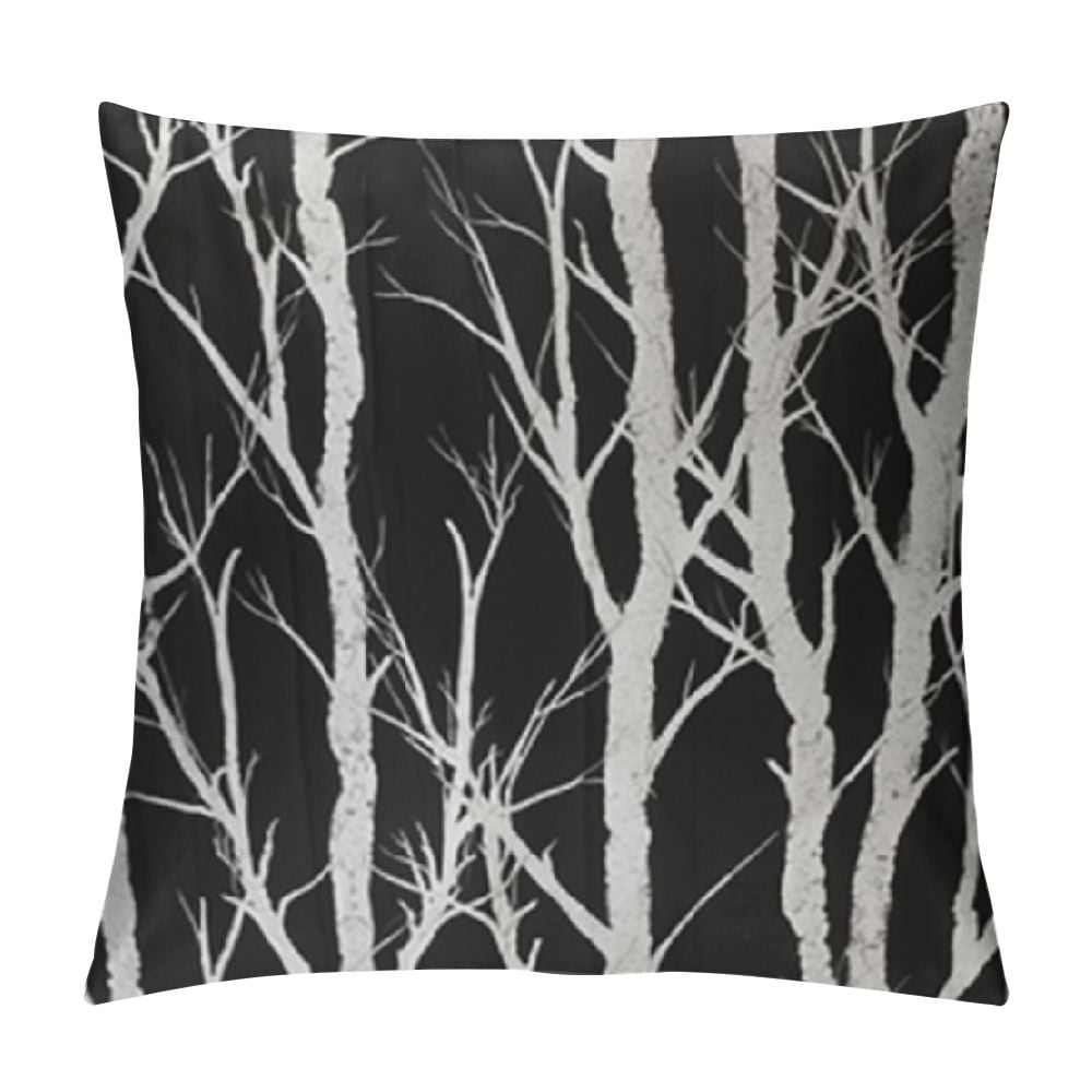 HENGT Tree Throw Pillow Cover Abstract Tree in Black and White ...