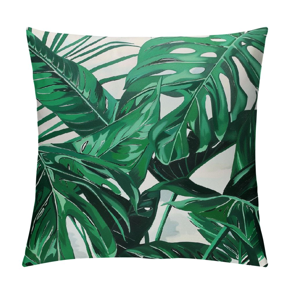 HENGT Tropical Leaves Pillow Covers Monstera Palm Leaf Plant Print ...