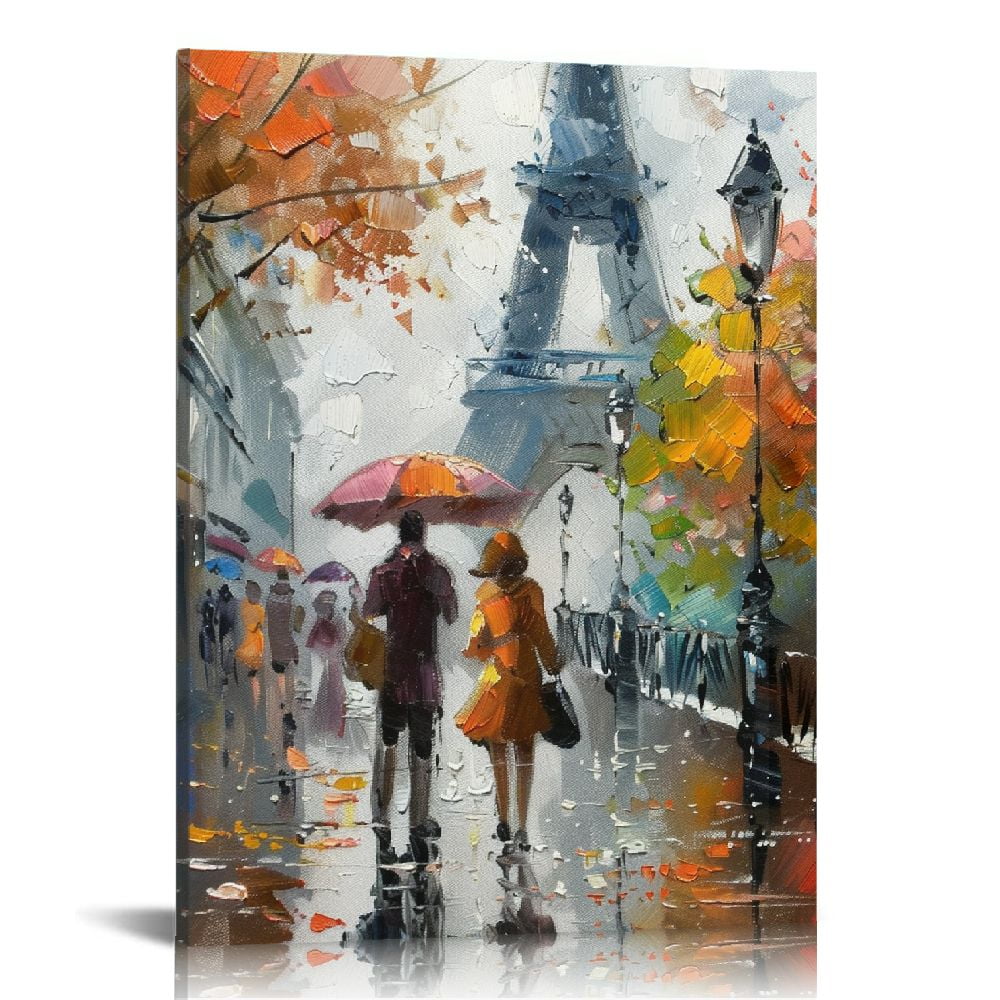HENGT Visual Art Decor Pink Abstract Paris Canvas Wall Art Romance ...