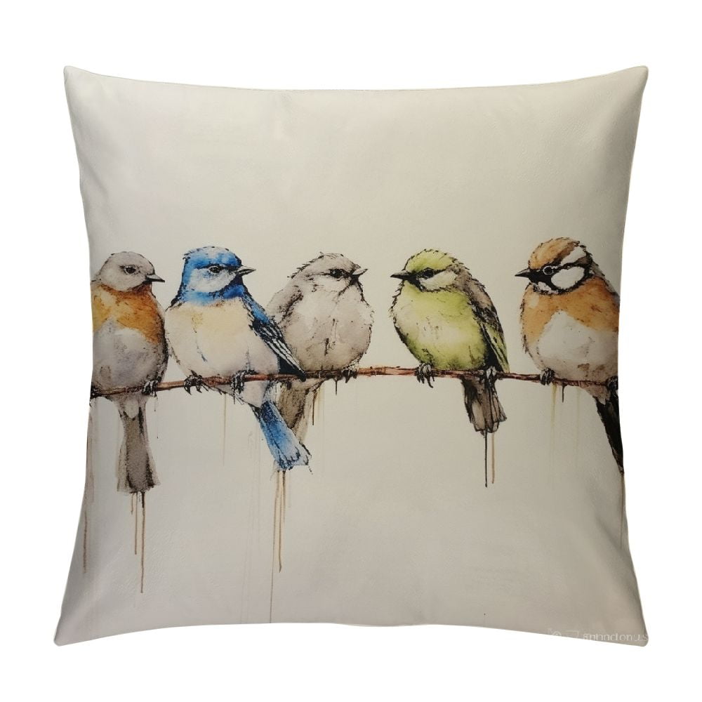 HENGT Watercolor Birds Pillows Decorative Throw Pillows,Hand-Painted ...