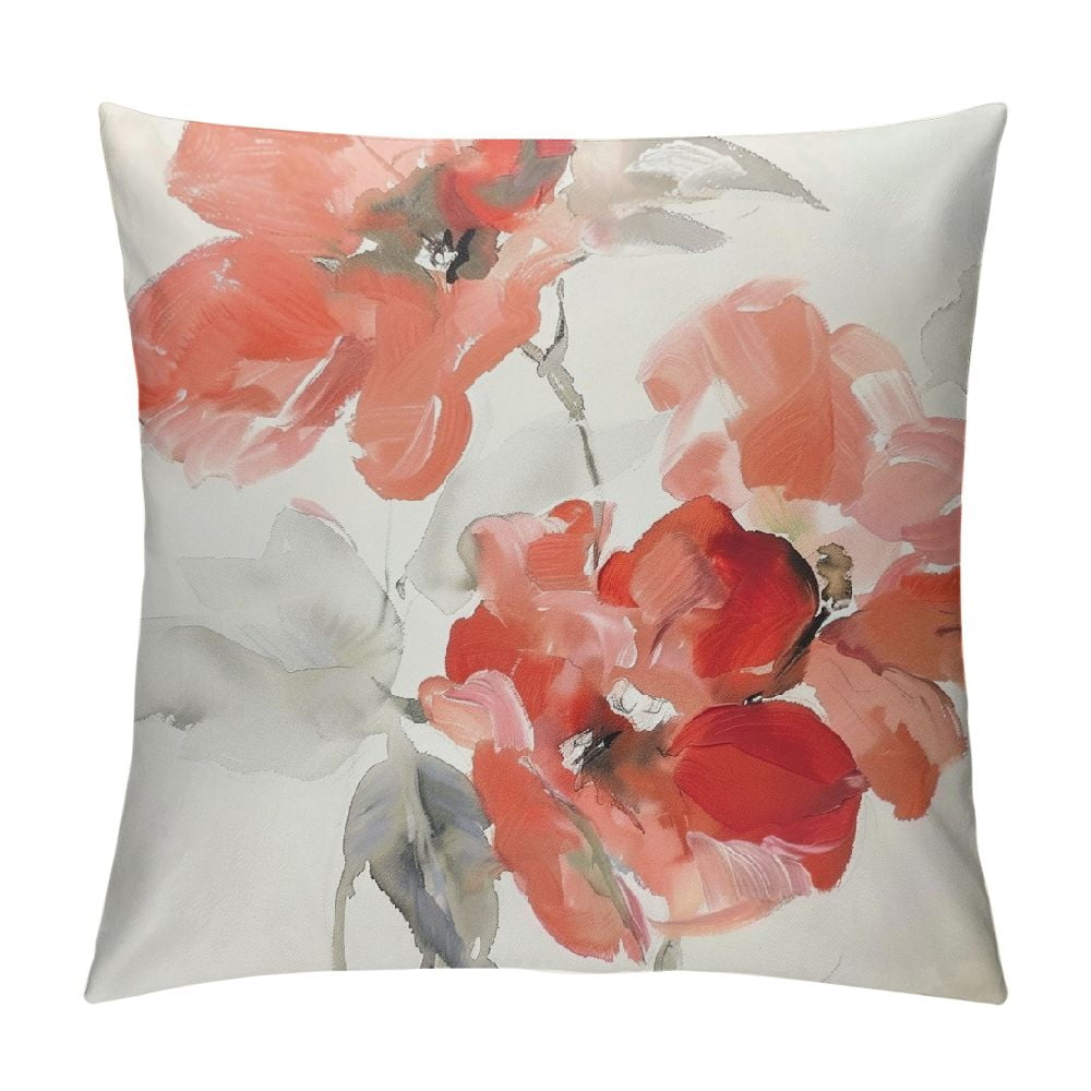 HENGT Watercolor Floral Leaves Abstract Plant Print Throw Pillows ...