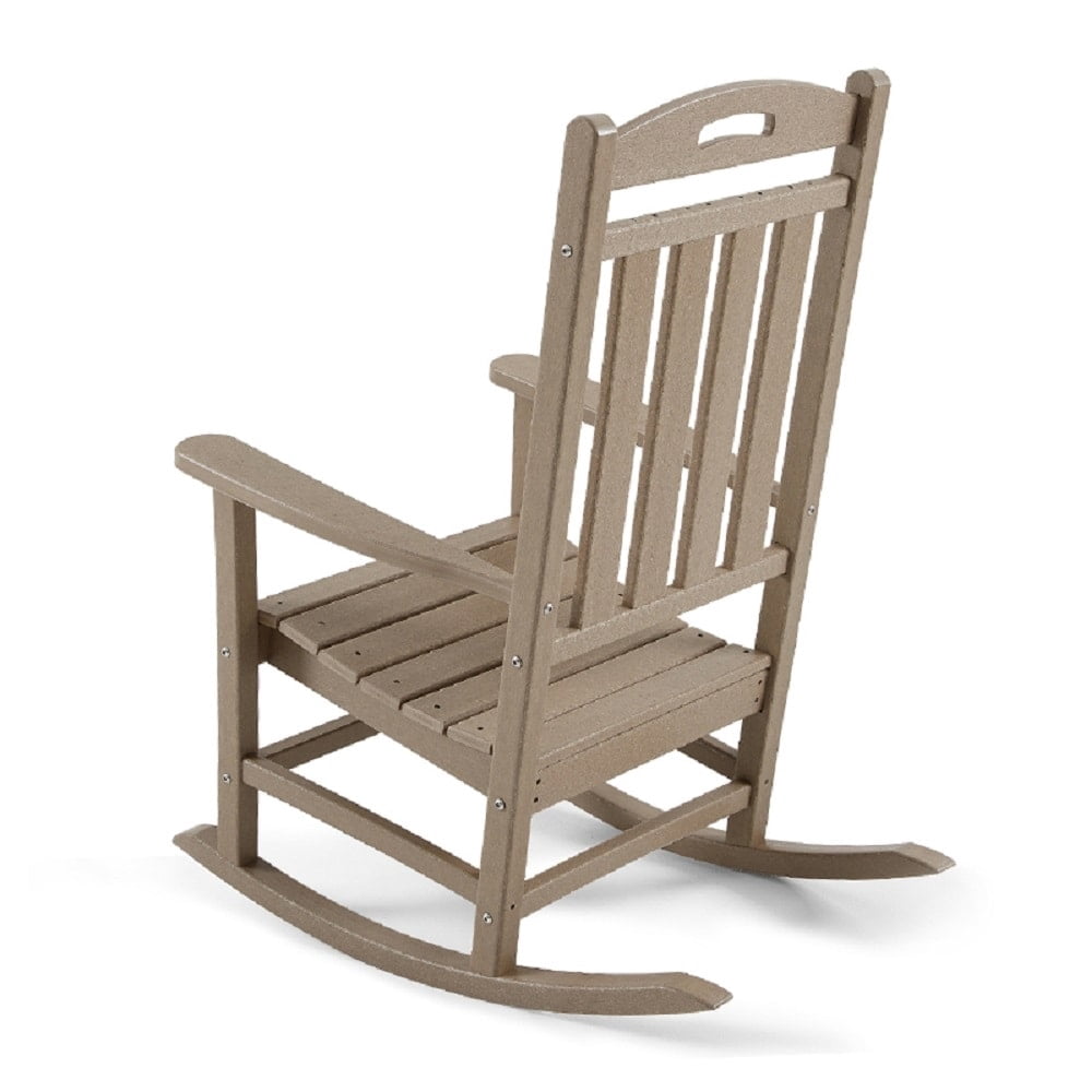 HENJ OUTDOOR INC Brayshun Plastic Patio Rocking Chair Weathered Wood ...