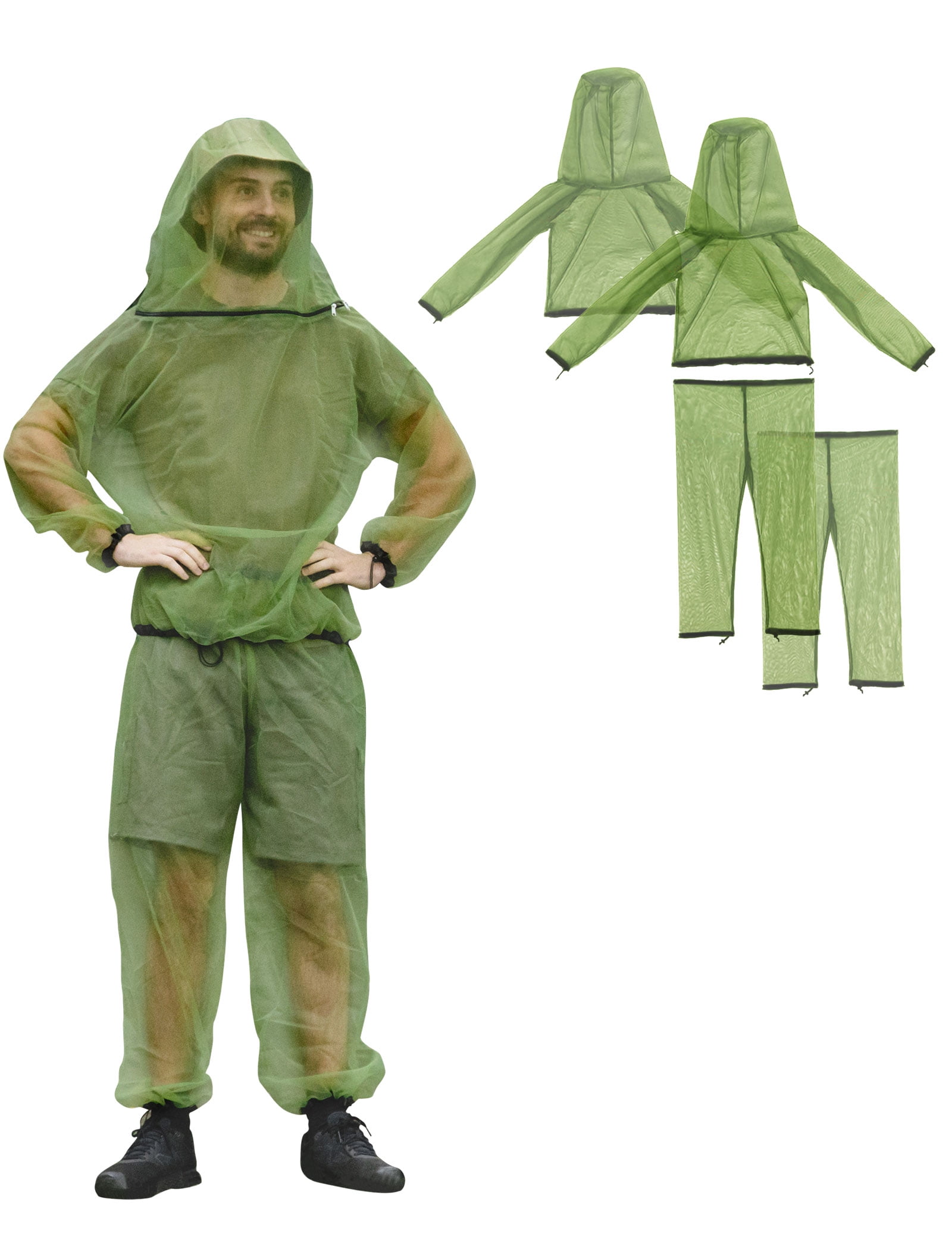 HENNCHEE 2Sets Mosquito Suits for Adults, Mesh Net Bug Jacket Pant Suit ...