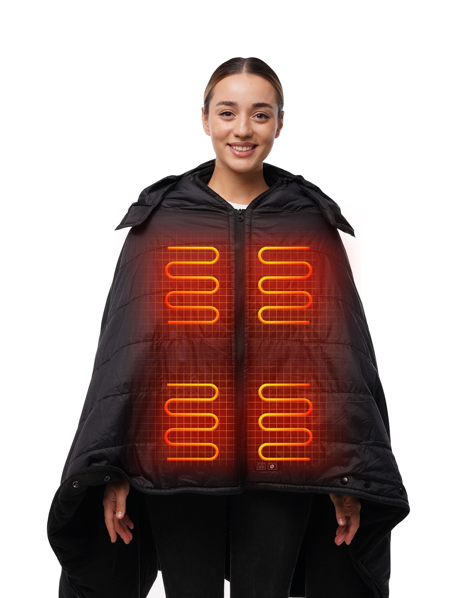 HENNCHEE Heated Blanket Battery Operated with Removable Hooded 70" x 42 ...