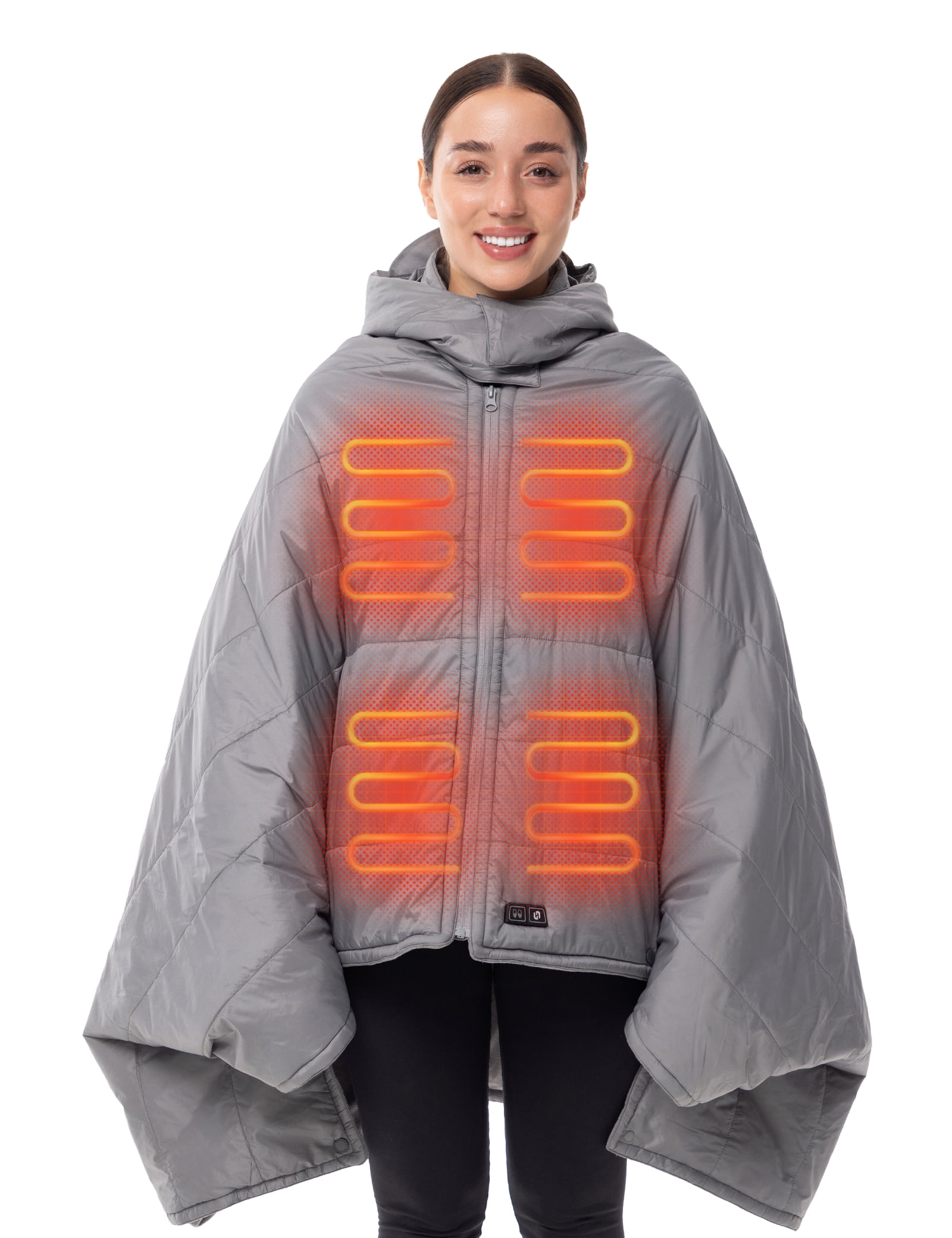 HENNCHEE Heated Blanket Battery Operated with Removable Hooded 70" x 42 ...
