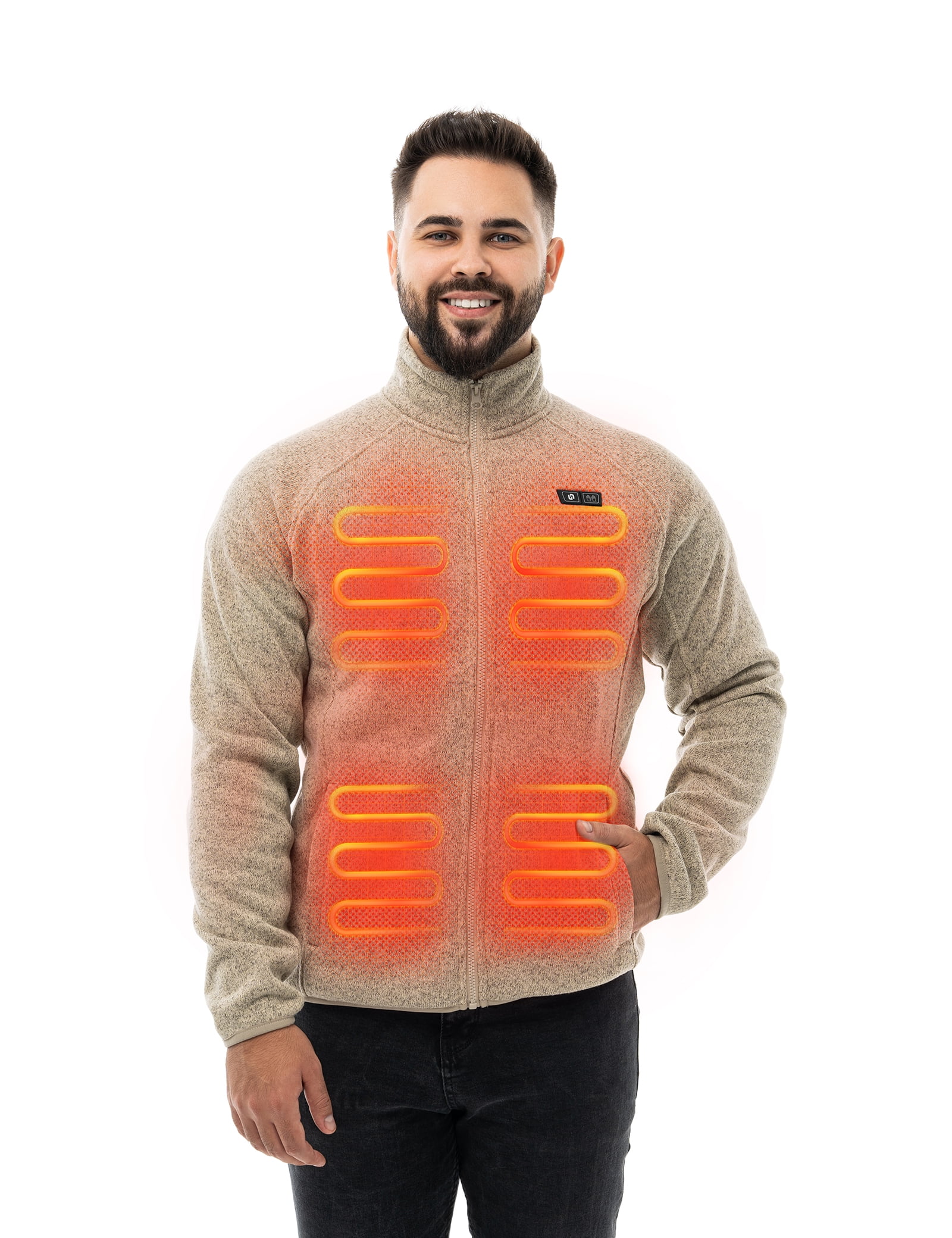 HENNCHEE Heated Fleece Jackets for Men with Battery Pack, Zip Up ...
