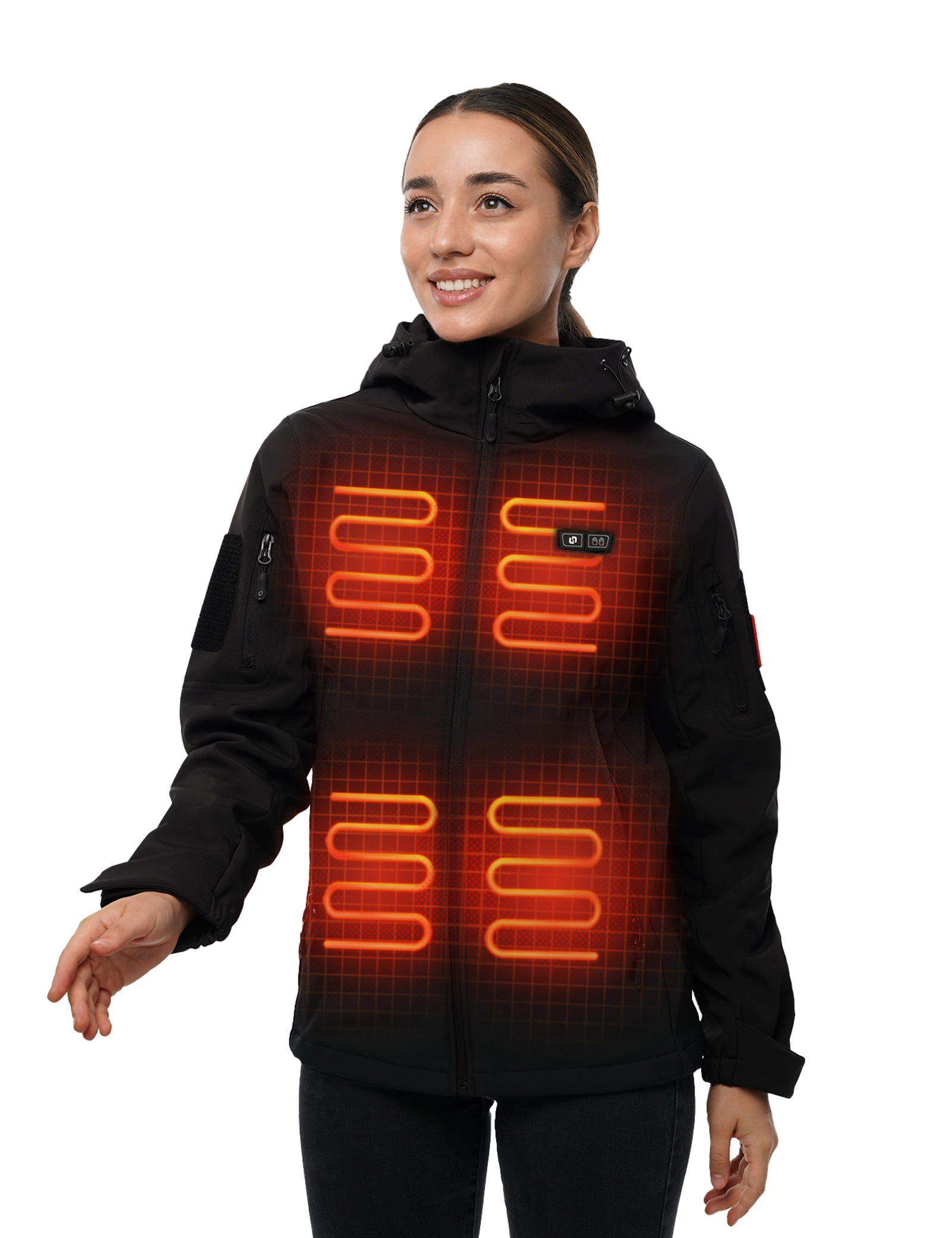 HENNCHEE Heated Jackets for Women, Slim Fit Heating Coat Electric Self ...