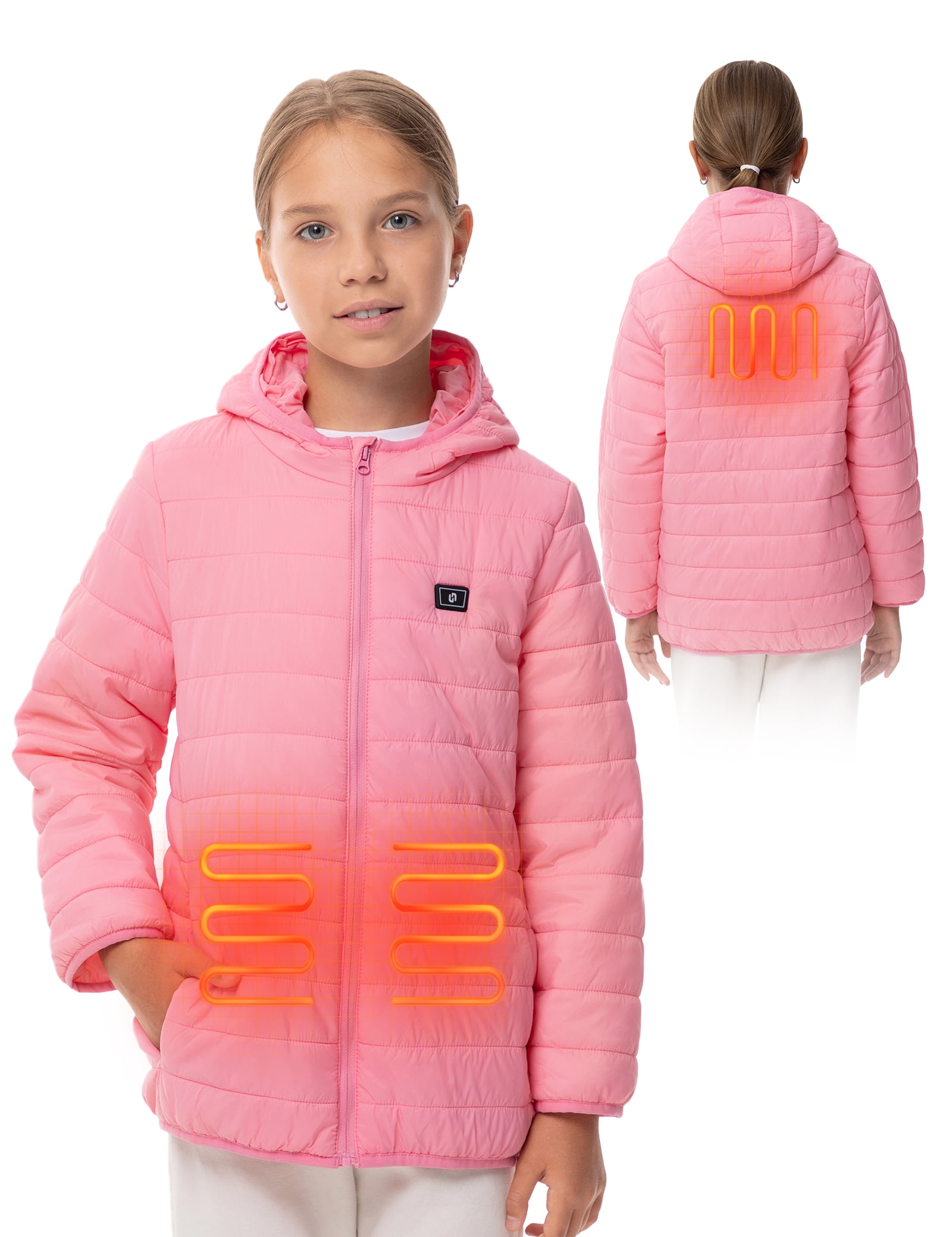 HENNCHEE Lightweight Kids Heated Jacket for Boys Girls with Battery ...