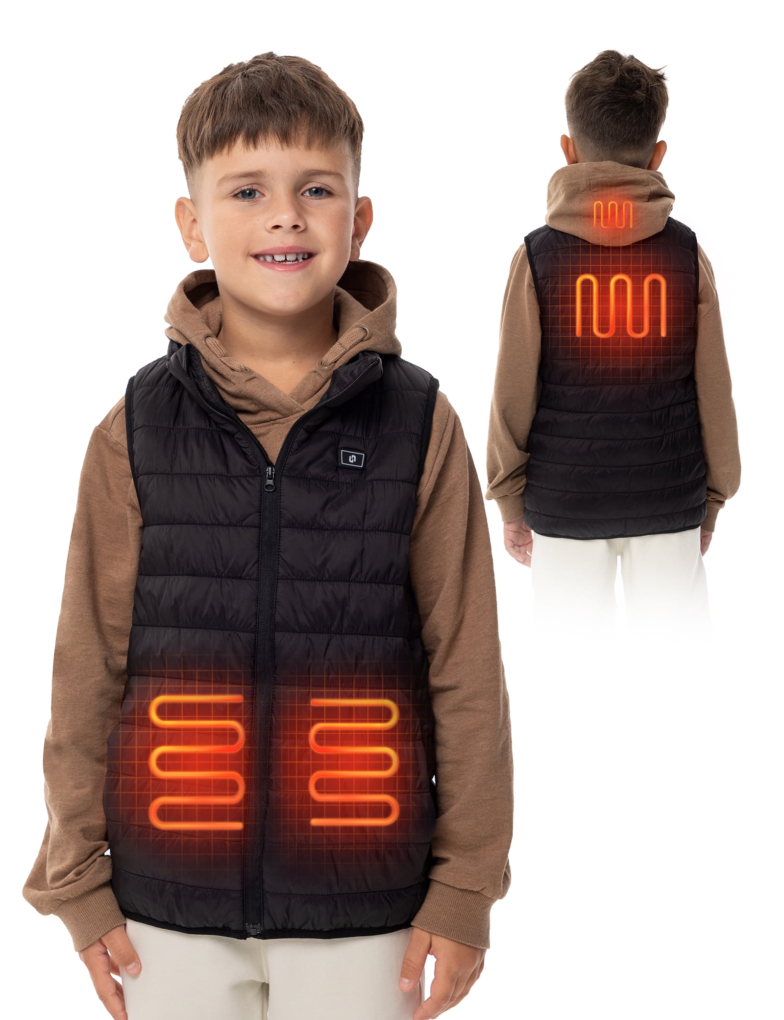 HENNCHEE Lightweight Kids Heated Vest for Boys Girls with Battery Pack ...