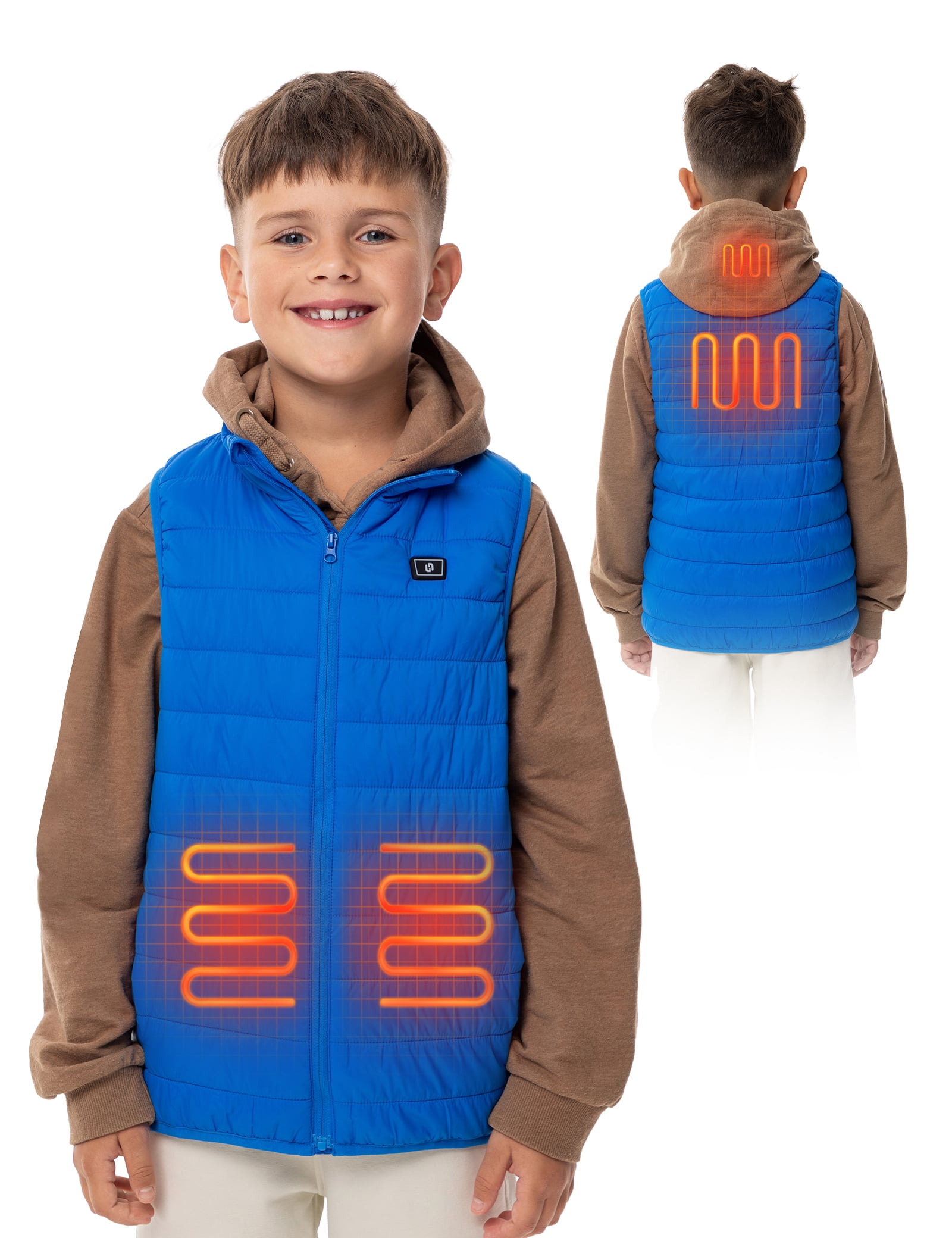 HENNCHEE Lightweight Kids Heated Vest for Boys Girls with Battery Pack ...