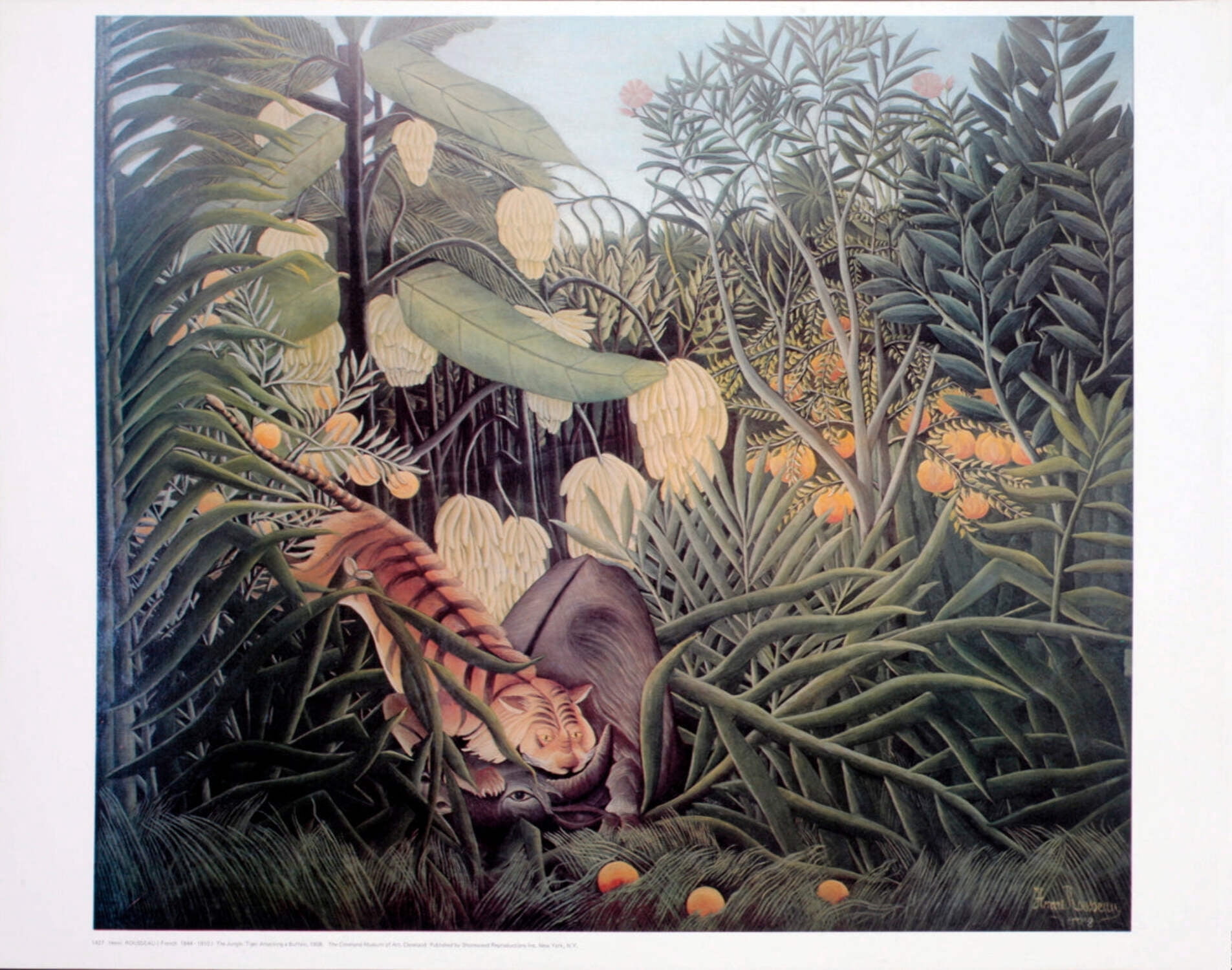 HENRI ROUSSEAU The Jungle, Tiger Attacking a Buffalo, 1981 - Walmart.com