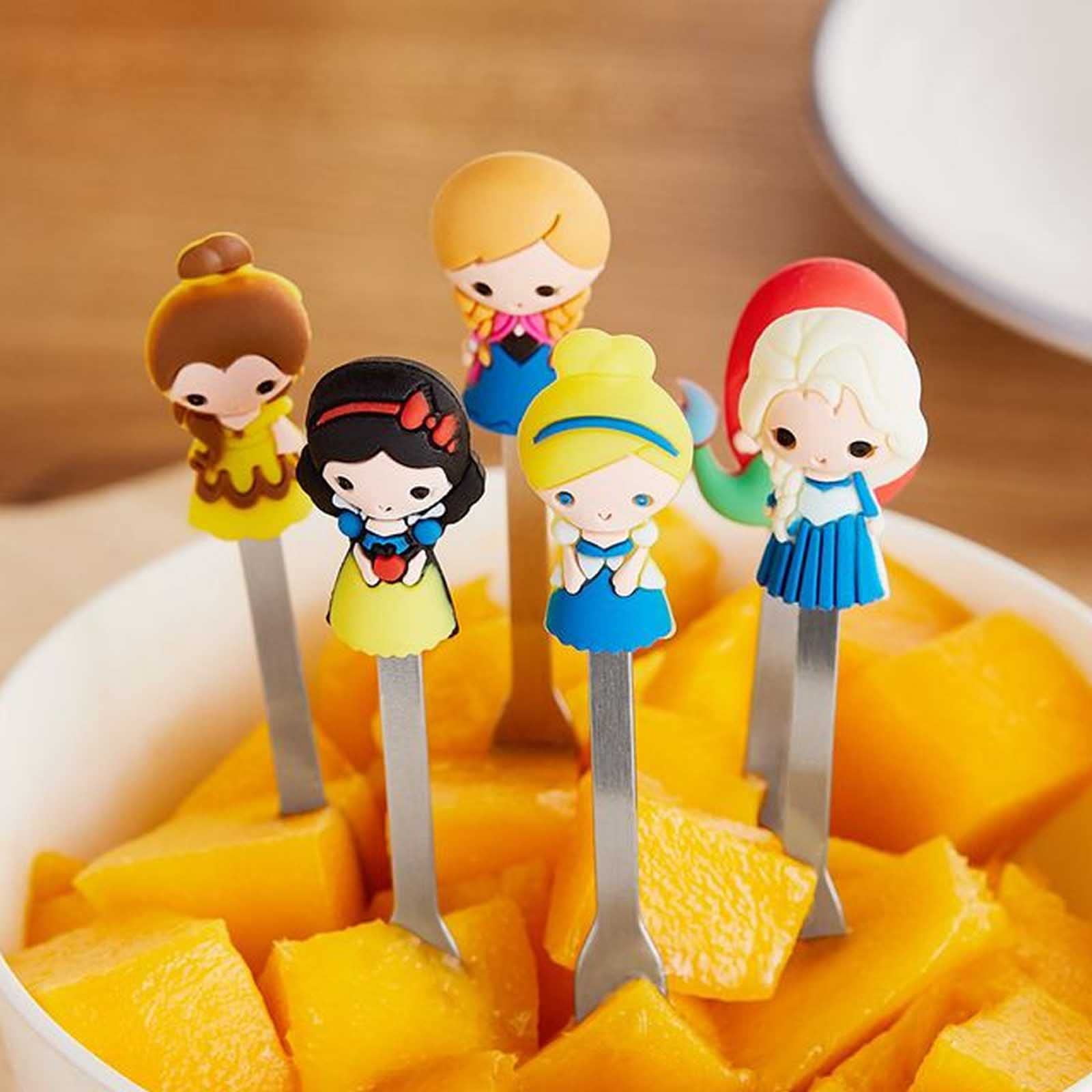 HENWAFX Fruit Fork, Cute Set of 6 Fruit Forks with Holder Stainless ...