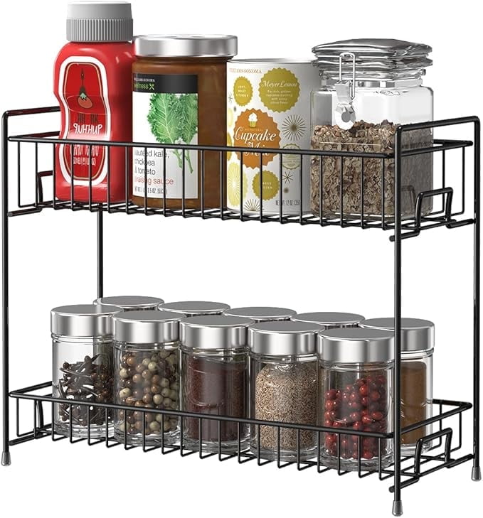 HEOMU 2-Tier Spice Racks Countertop Spice Rack Organizer Countertop ...