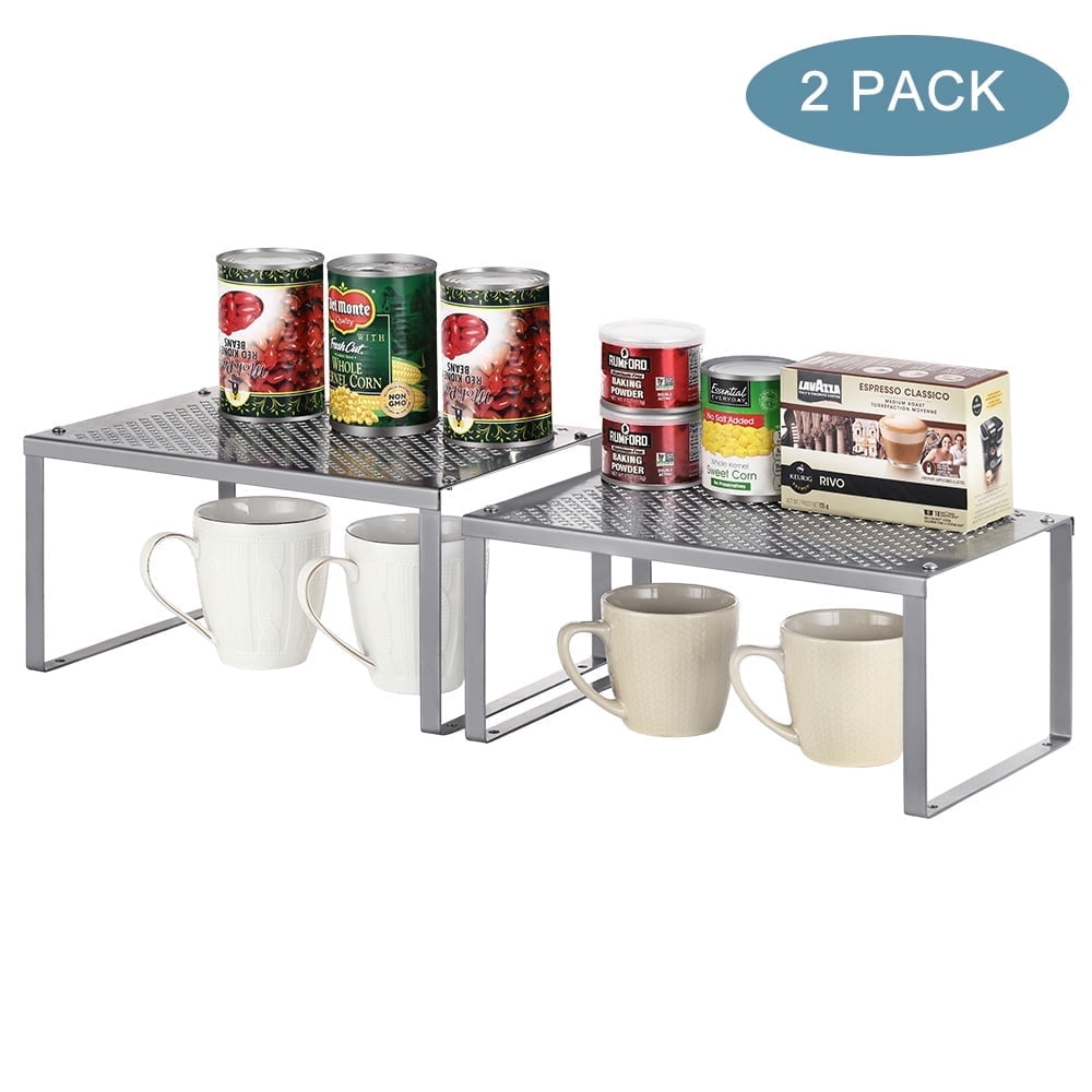 HEOMU Counter Shelves Kitchen Stackable Cabinet Organizer for Pantry ...