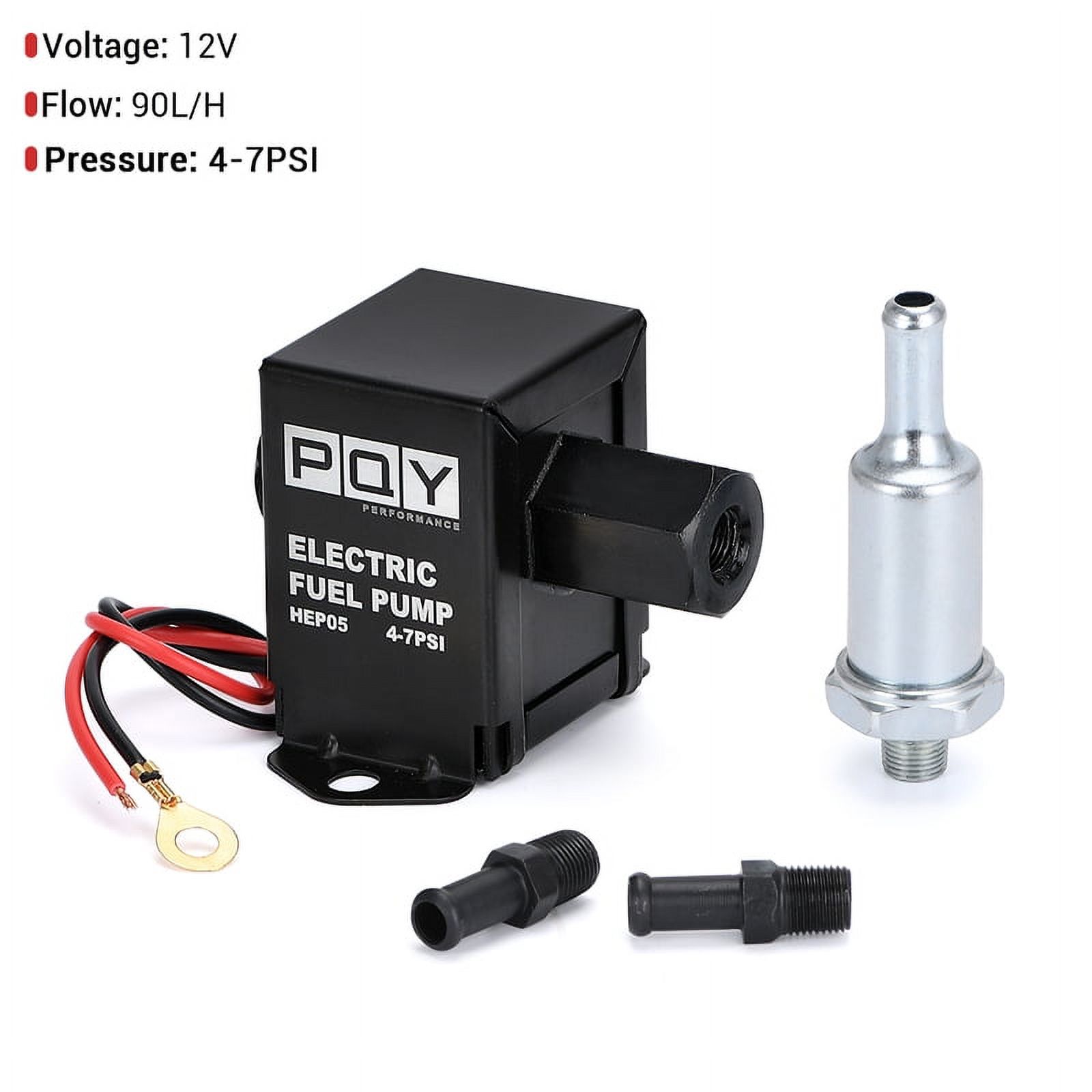 HEP05BK-Universal 12V Electronic Inline Fuel Pump 4-7PSI High Pressure ...