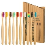 10 PCS Biodegradable Bamboo Toothbrushes Natural BPA Free Soft Bristles ...