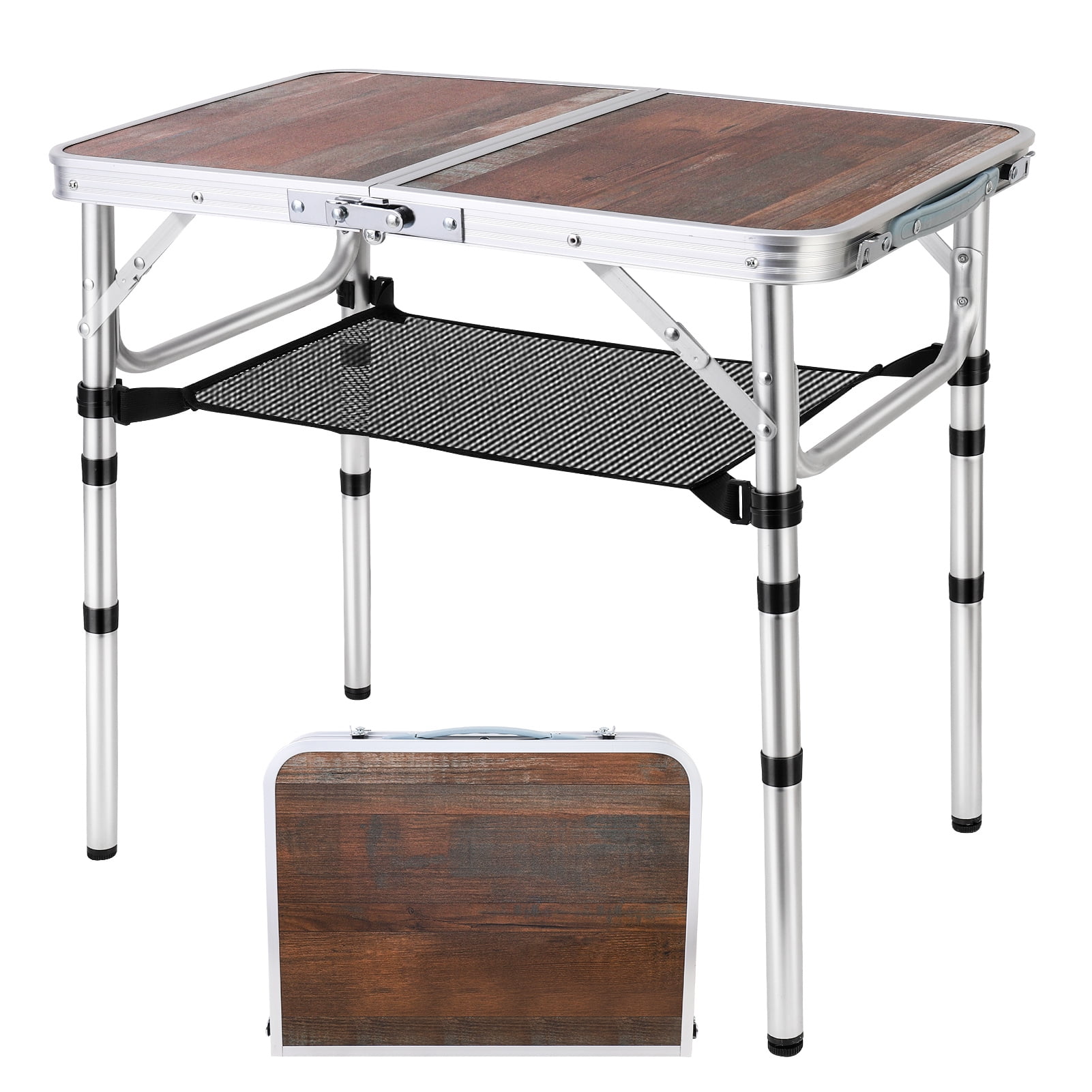 HEQUSIGNS 2ft Foldable Camping Table, Adjustable Height, Portable with ...