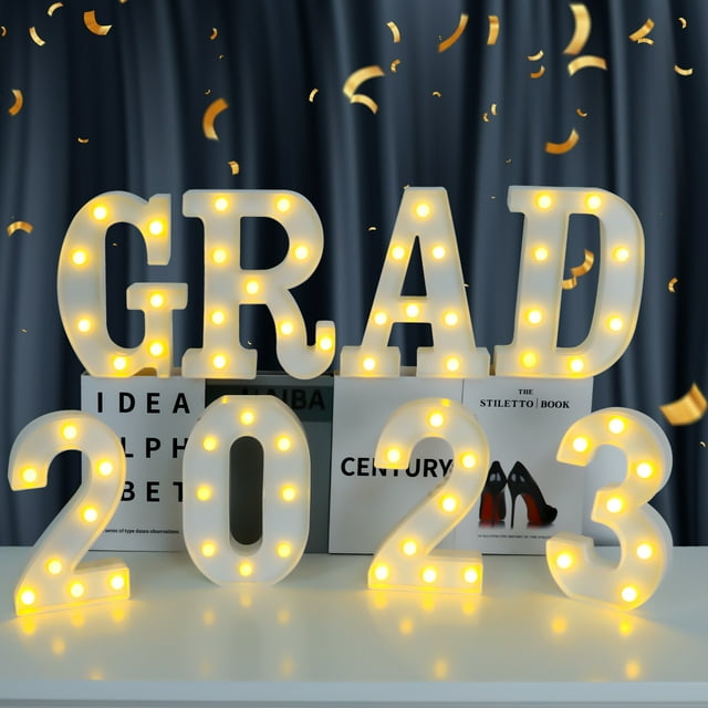 HEQUSIGNS 2023 Graduation Decoration, Grad 2023 LED Marquee Letter ...