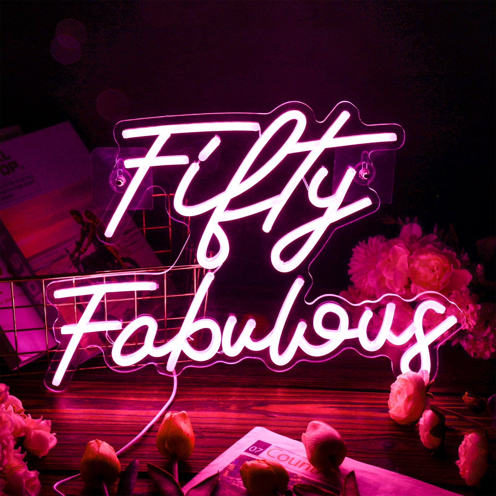 HEQUSIGNS Happy Birthday Neon Sign for Wall Decor, Fabulous Happy ...