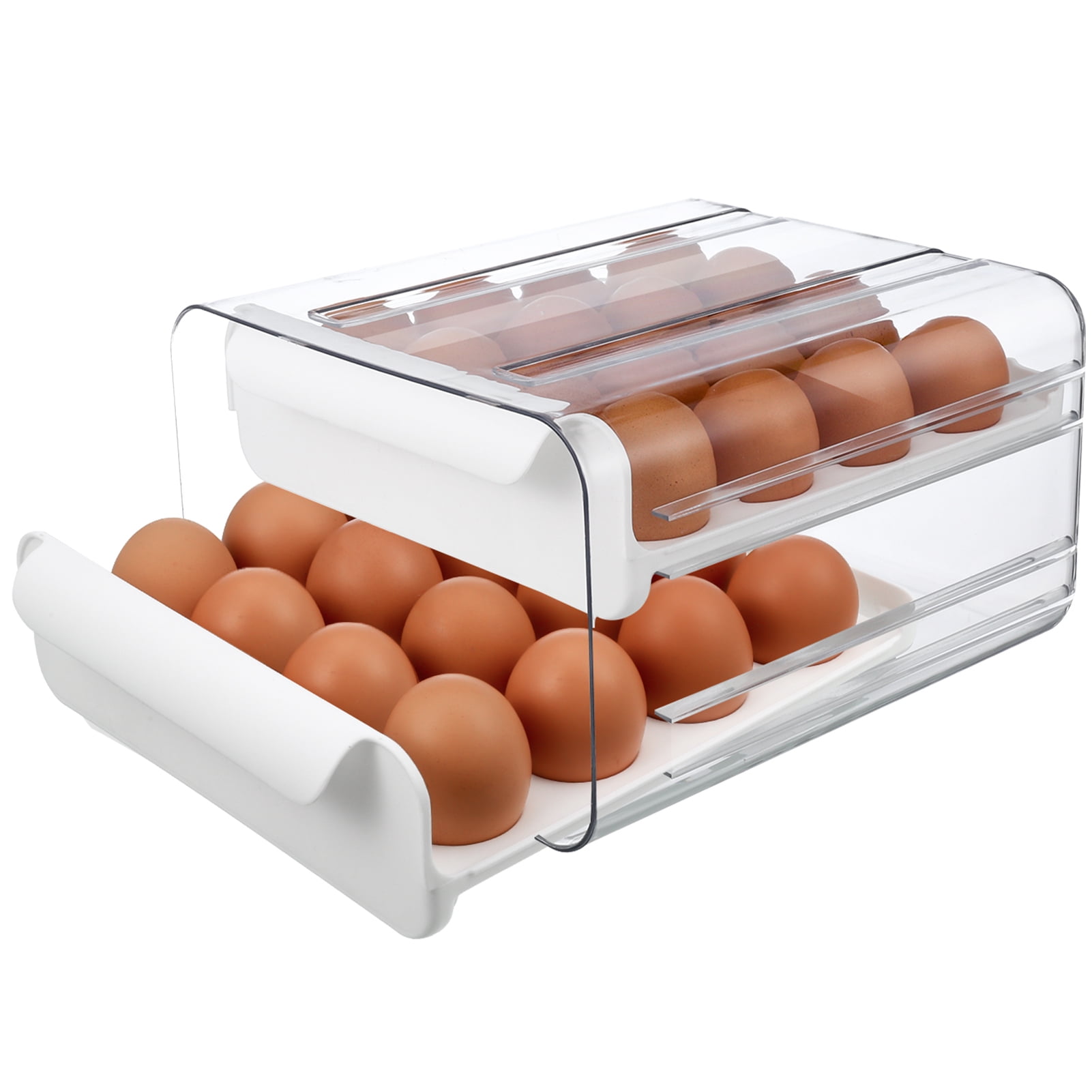 HEQUSIGNS Kitchen Plastic Egg Holder, Large Capacity Egg Holder with ...