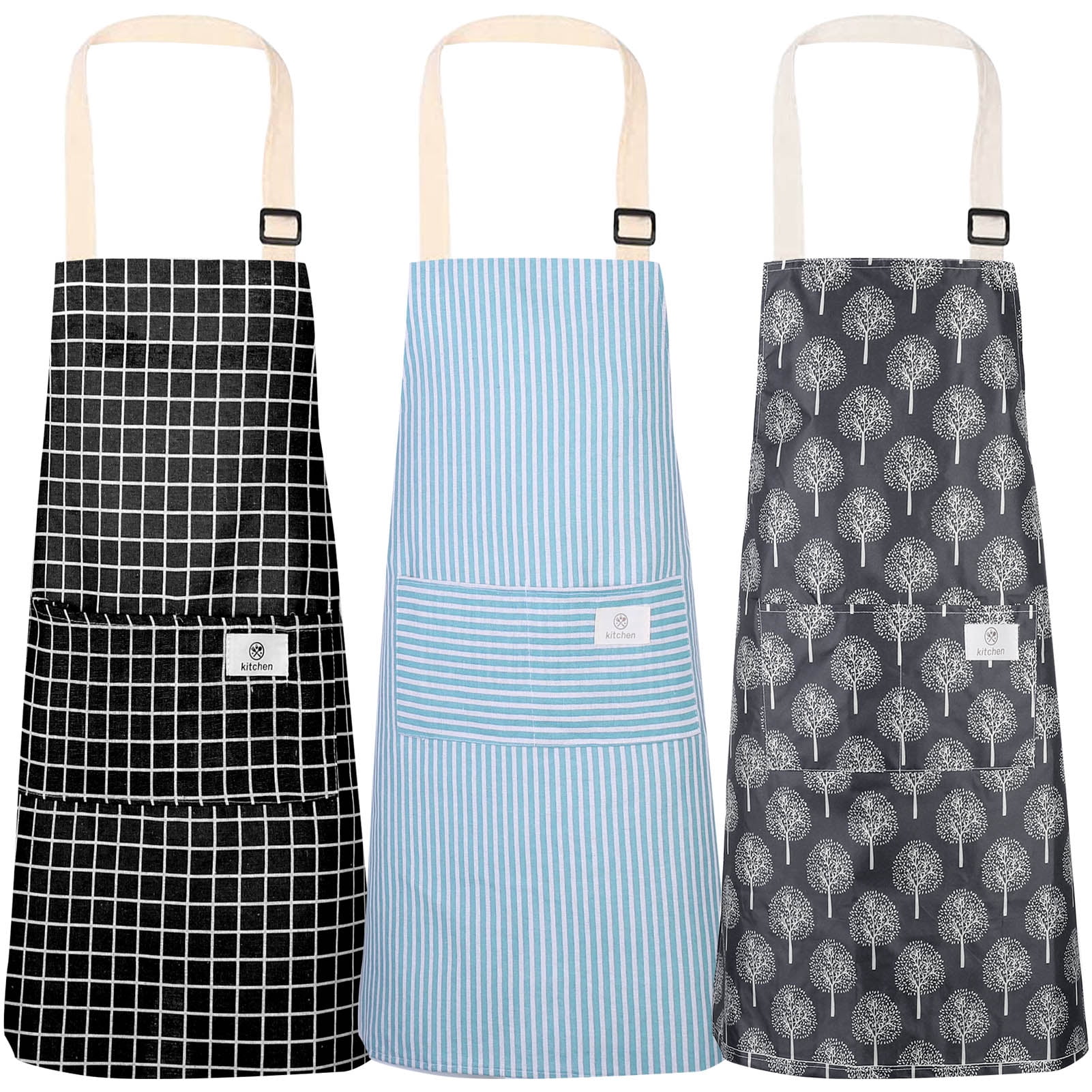 HEQUSIGNS Waterproof Unisex Apron with Pockets for Kitchen Cooking ...
