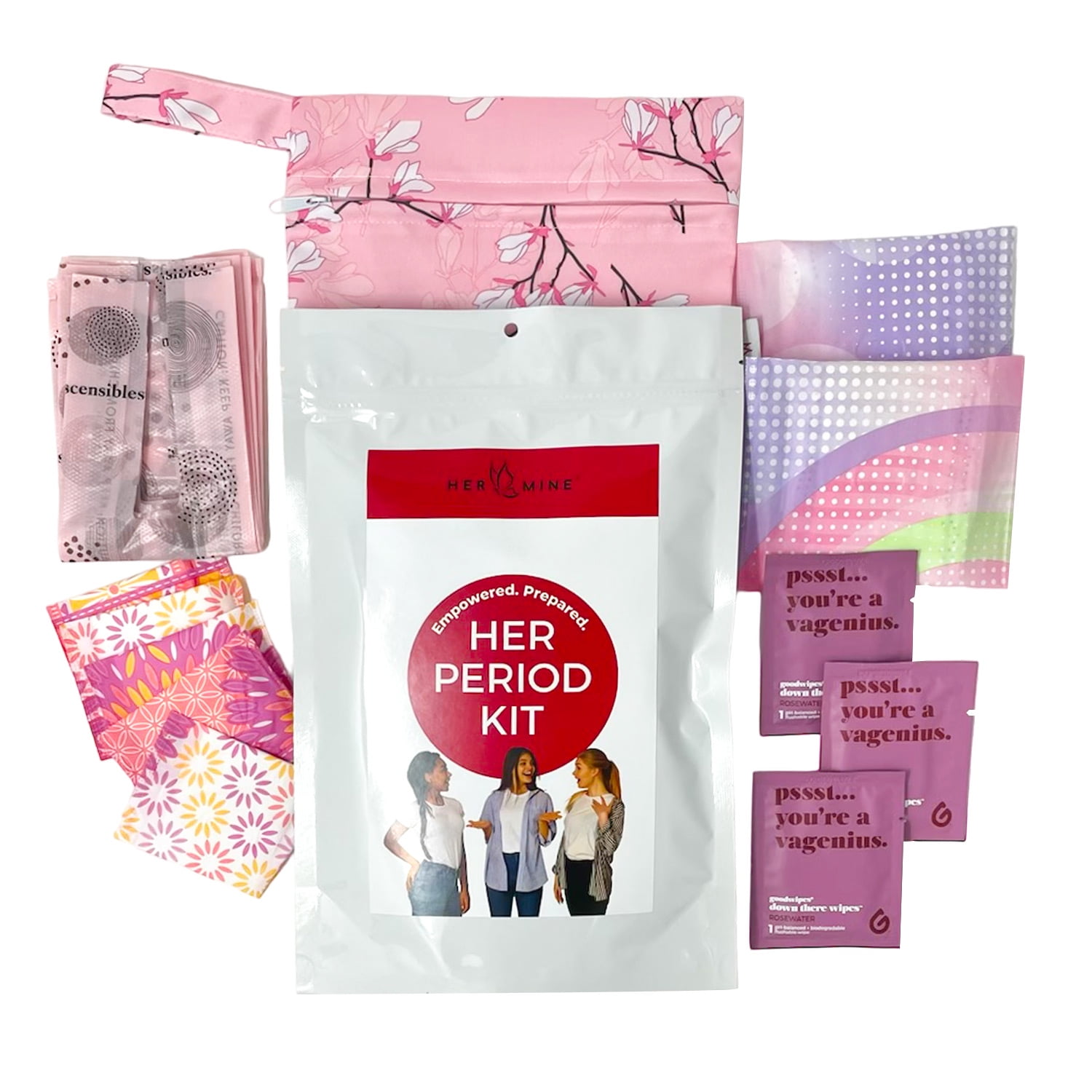 HER-MINE 16 Piece First Period Kit for Girls 10-12 Hygiene Kit with ...