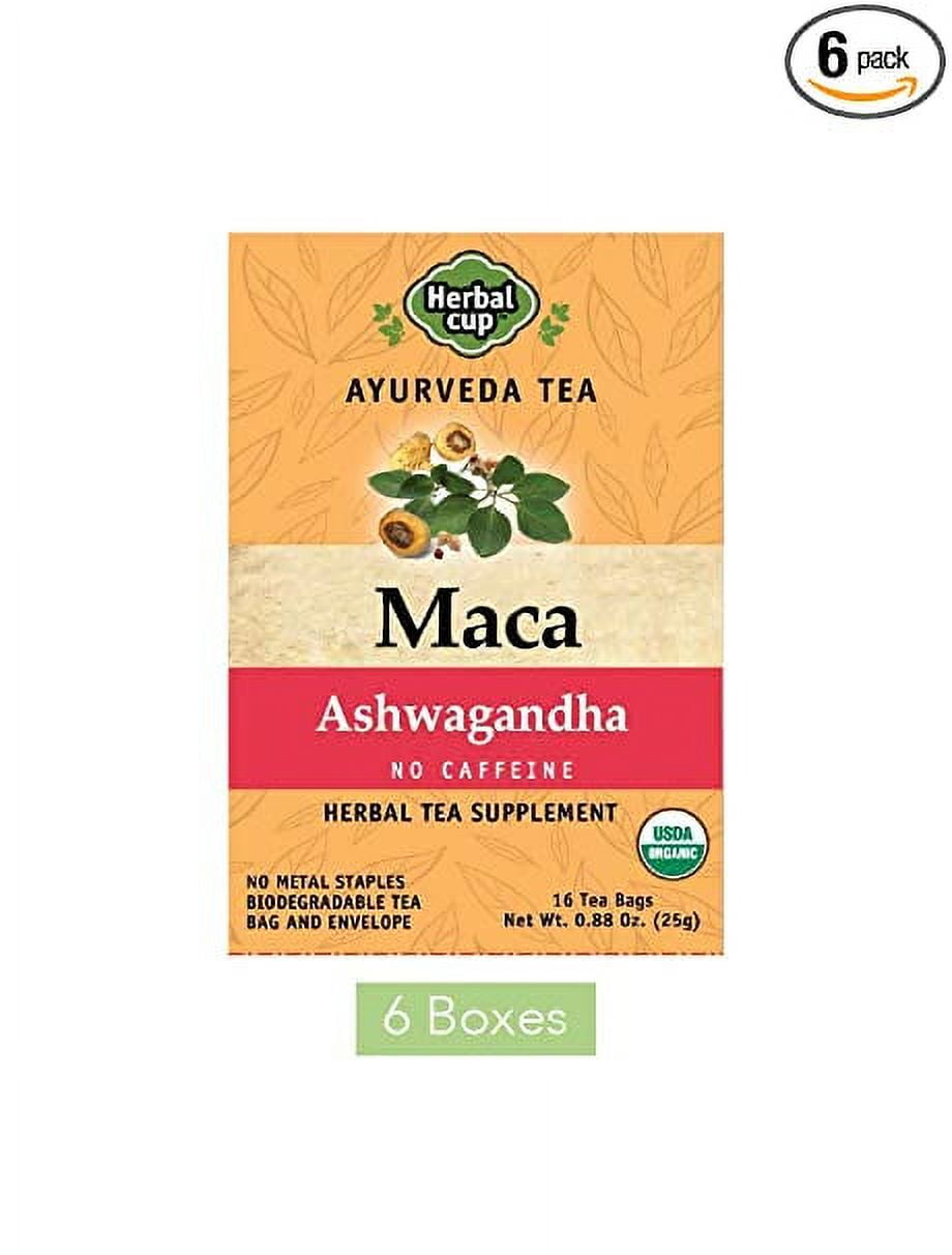 Herbal Cup Organic Maca & Ashwagandha Root Tea - 6 Pack, 96 Total Tea ...