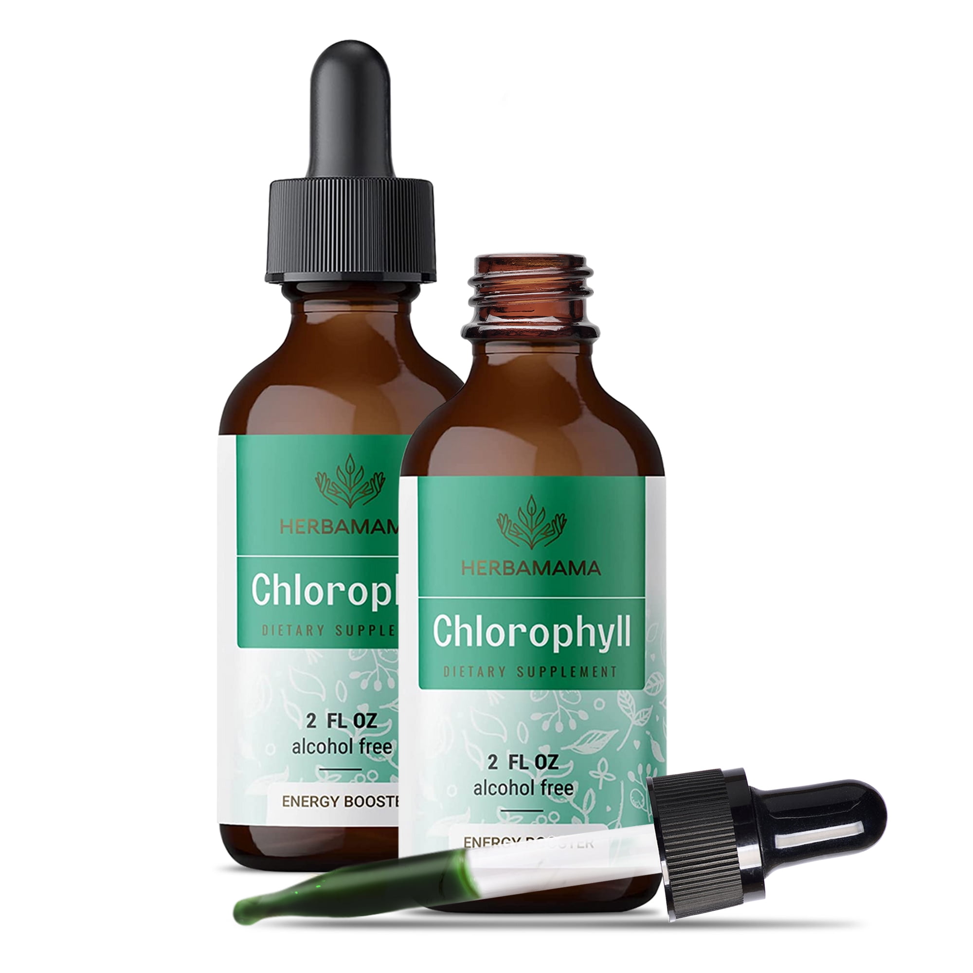 HERBAMAMA Chlorophyll Liquid Drops - Energy Booster, Digestion & Immune ...