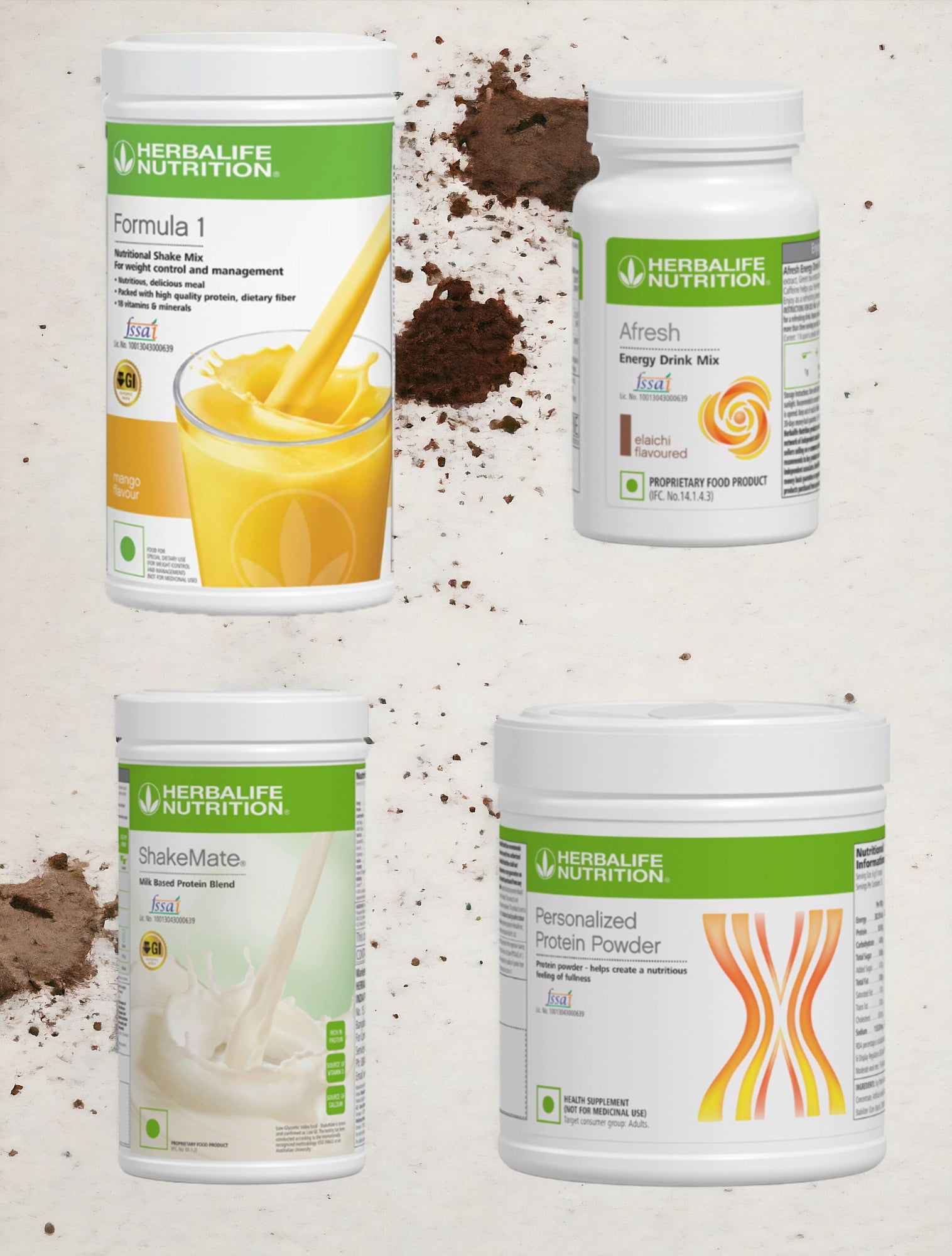 HERBLIFE Nutrition Shake Mix - MANGO WITH AFRESH -ELAICHI AND SHAKEMATE AND PROTEIN POWDER ...