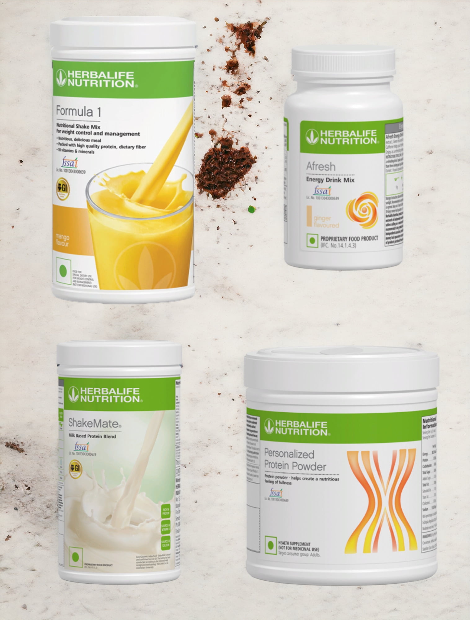 HERBLIFE Nutrition Shake Mix - MANGO WITH AFRESH GINGER & SHAKEMATE AND ...