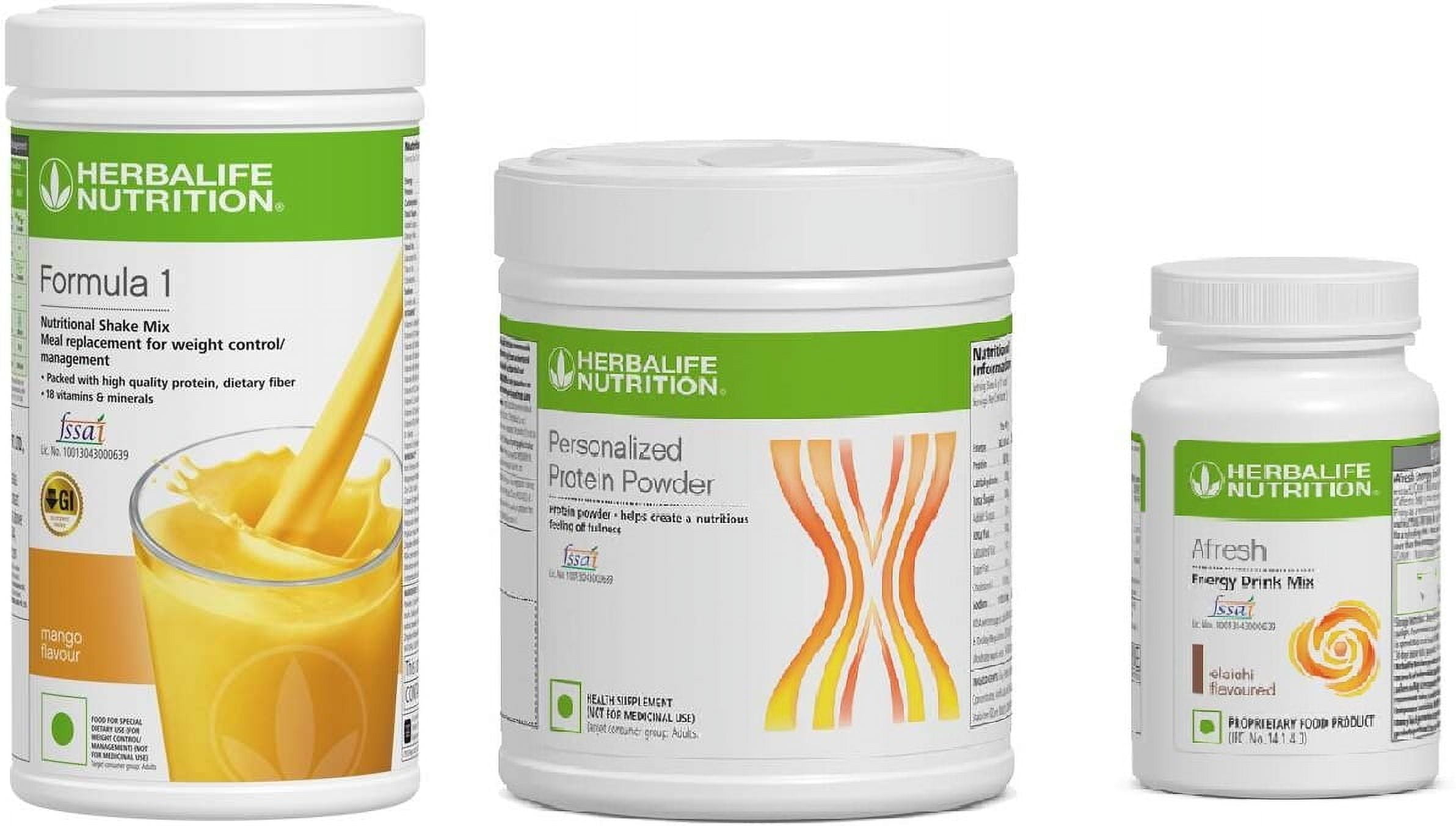 HERBLIFE NUTRITION SHAKE MIX-MANGO WITH PROTEIN POWDER 200GM AND AFRESH ...