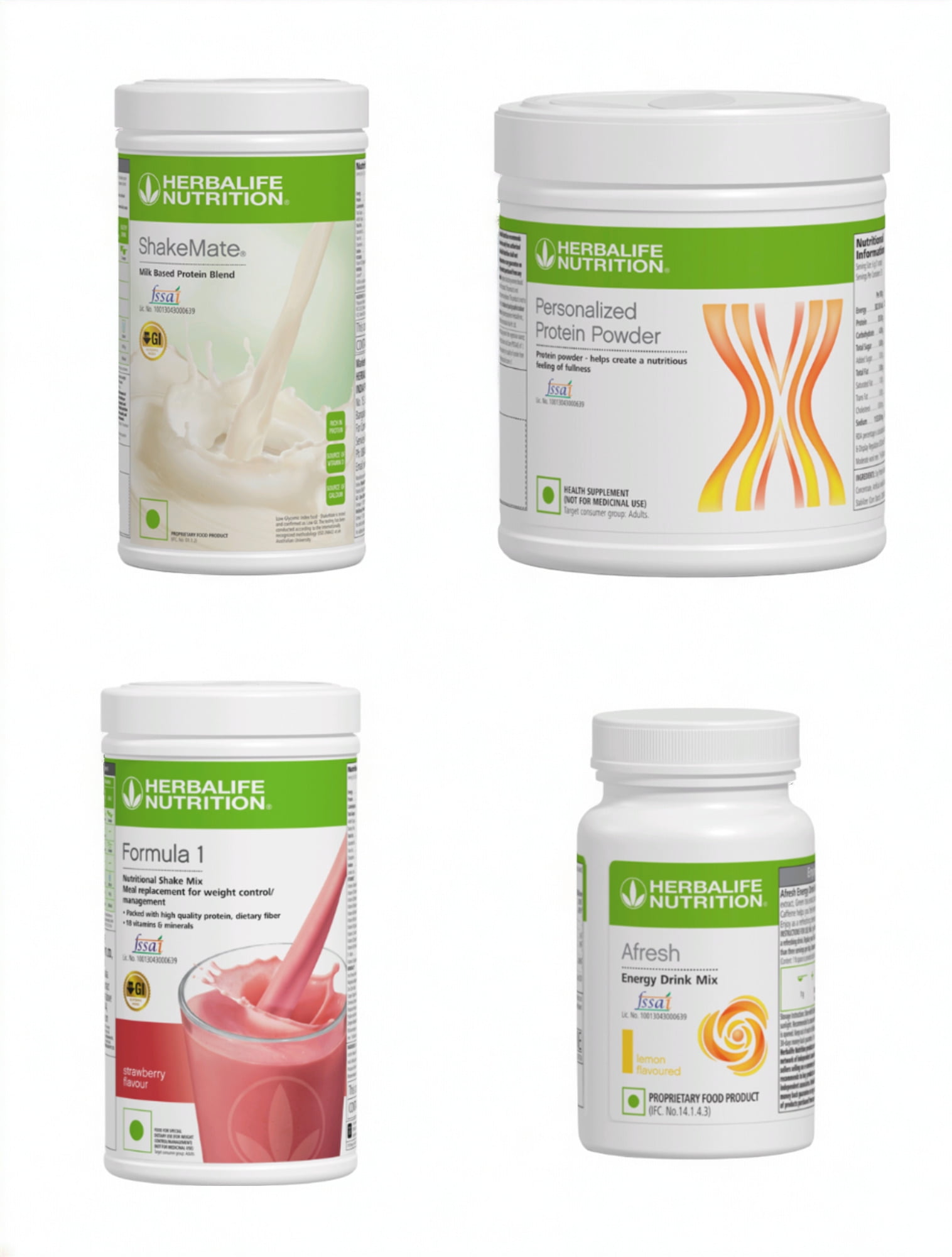 HERBLIFE Nutrition Shake Mix-STRAWBERRY WITH SHAKEMATE AND PROTEIN POWDER -200GM AND AFRESH ...