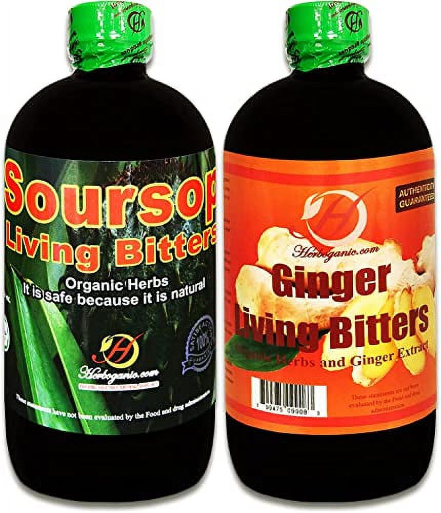HERBOGANIC Ginger and Soursop Living Bitters Combined Pack: Your ...
