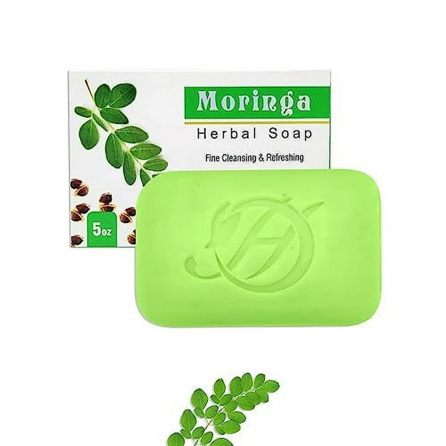 HERBOGANIC Moringa Herbal Soap | Enriched with Moringa Extract and Shea ...