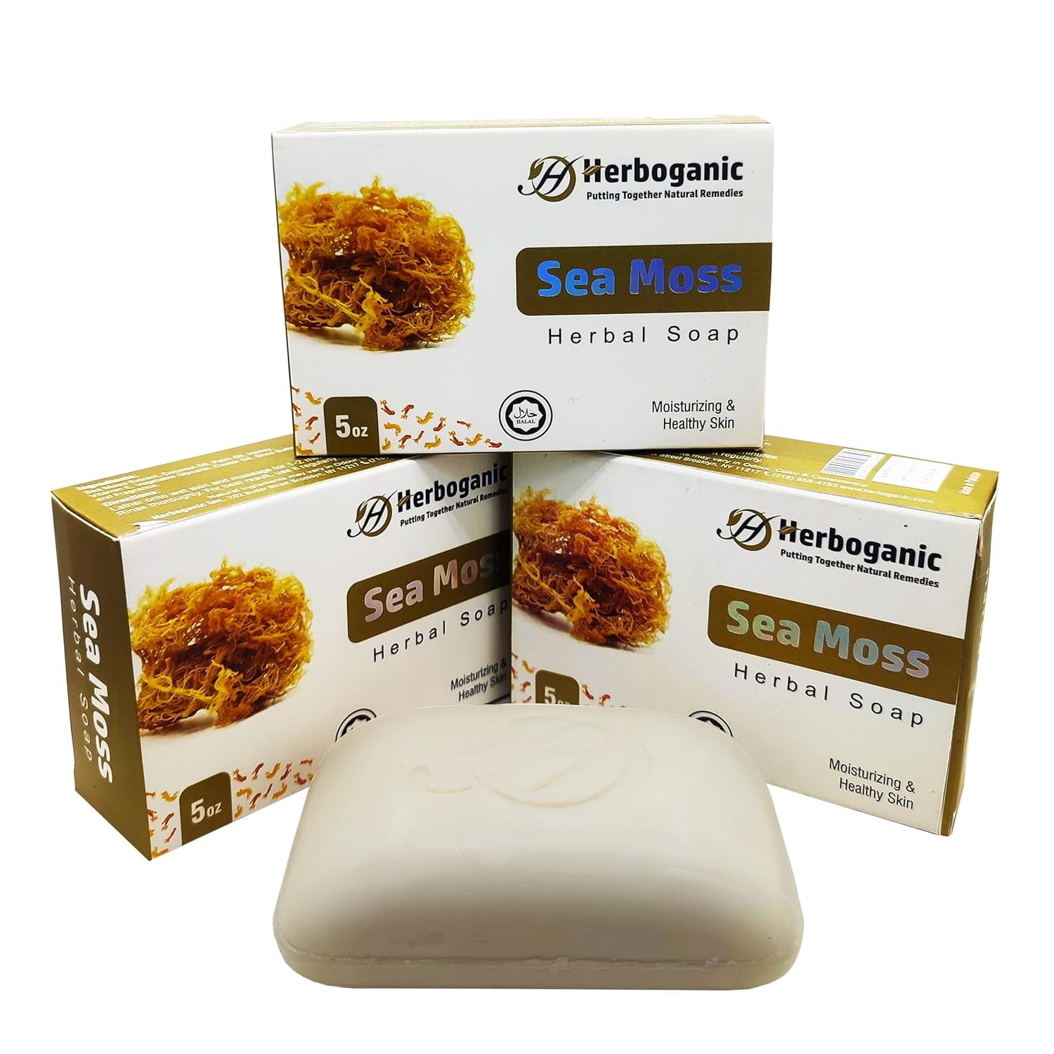 HERBOGANIC Sea Moss Herbal Soap | Natural Bar Soap for Moisturizing and ...