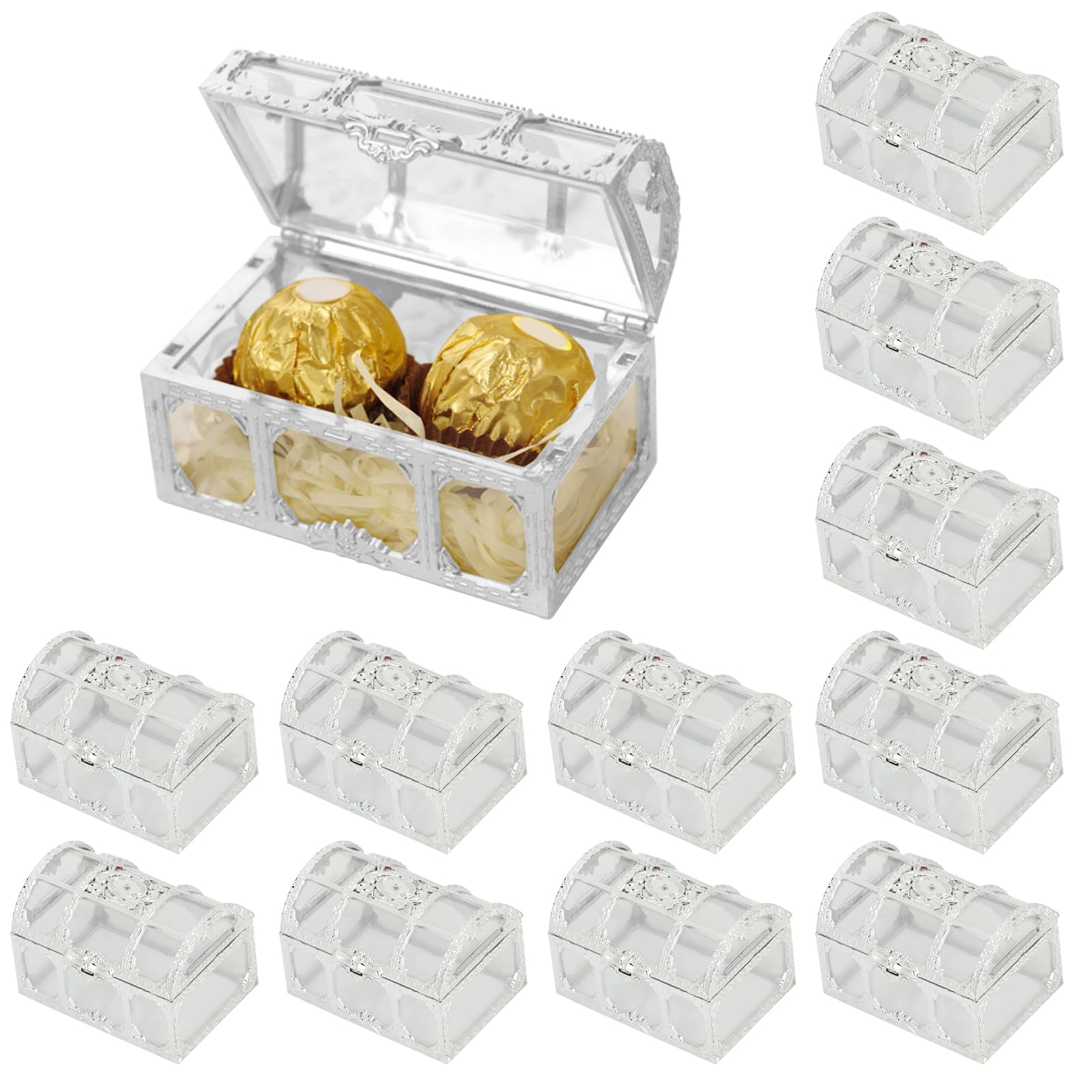 HERCHR 12pcs Party Favor IFF17 Boxes, Clear Favor Gift Boxes Treasure ...