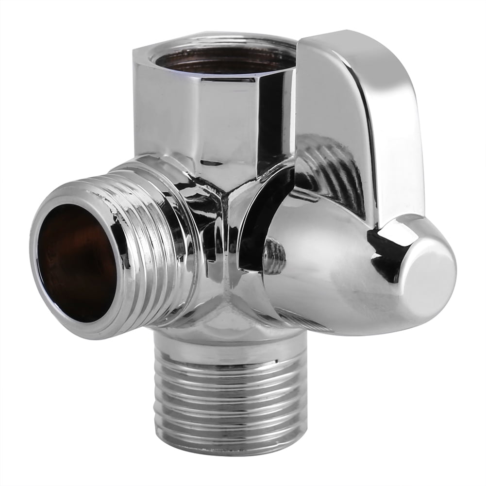 Herchr 3 Way Brass Chrome Diverter G1 2 T Shape Adapter Valve For