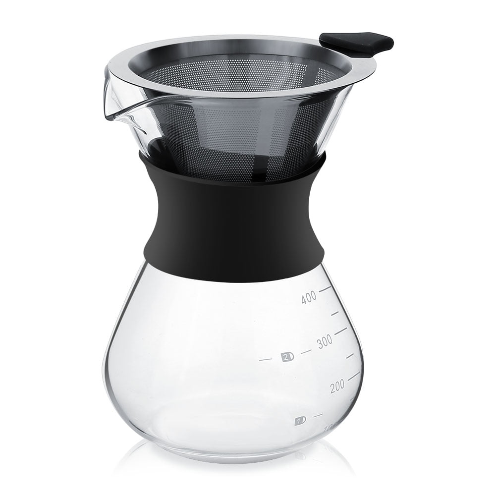 HERCHR Coffee Pot, Manual Hand Drip Coffee Maker Glass Pot with ...