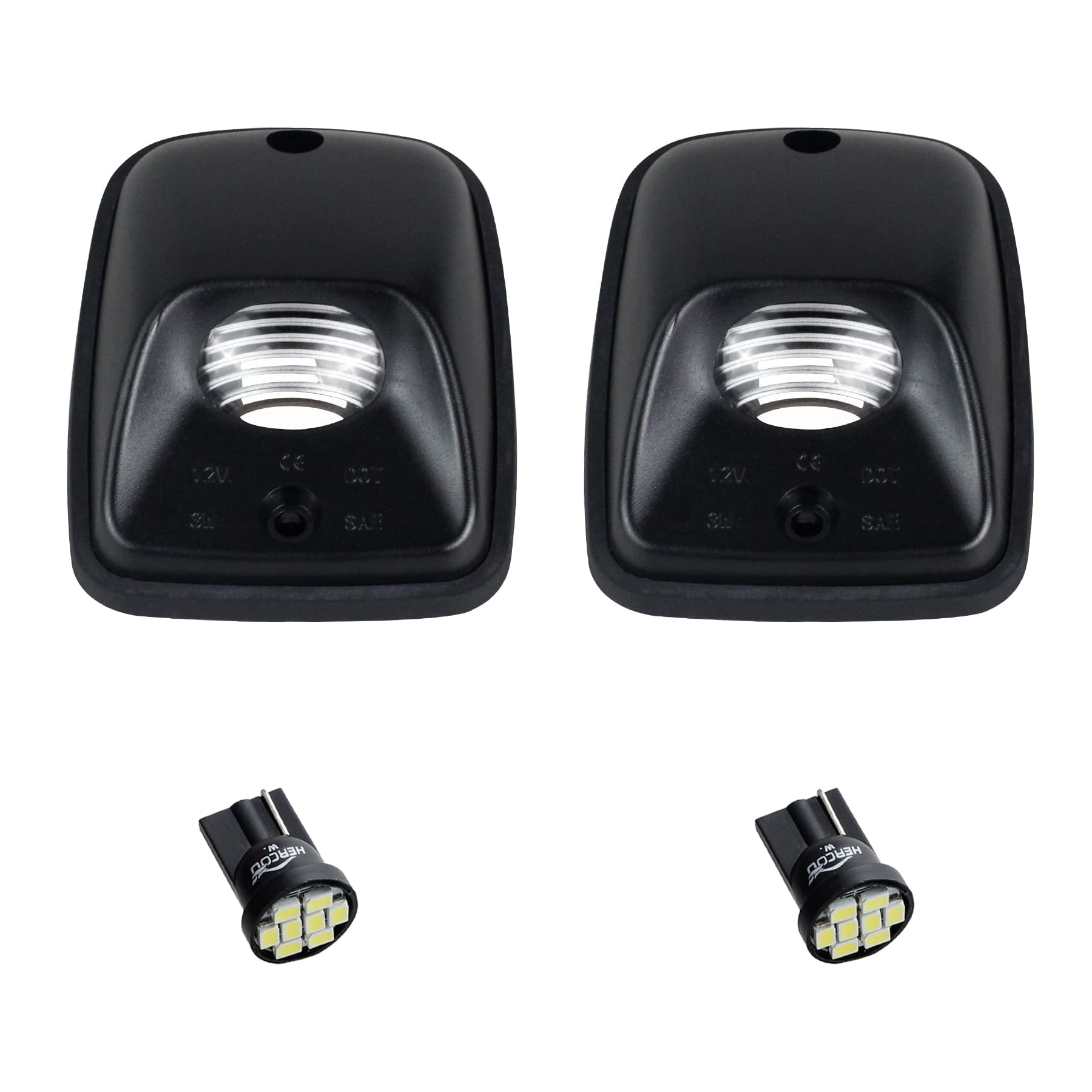 HERCOO LED License Plate KEF16 Light Tag Lamp Lens Housing White Bulbs ...