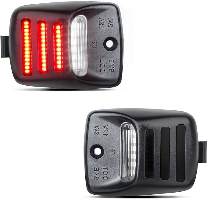 HERCOO White LED License Plate Light Lamp with Red OLED Neon Tube Rear ...