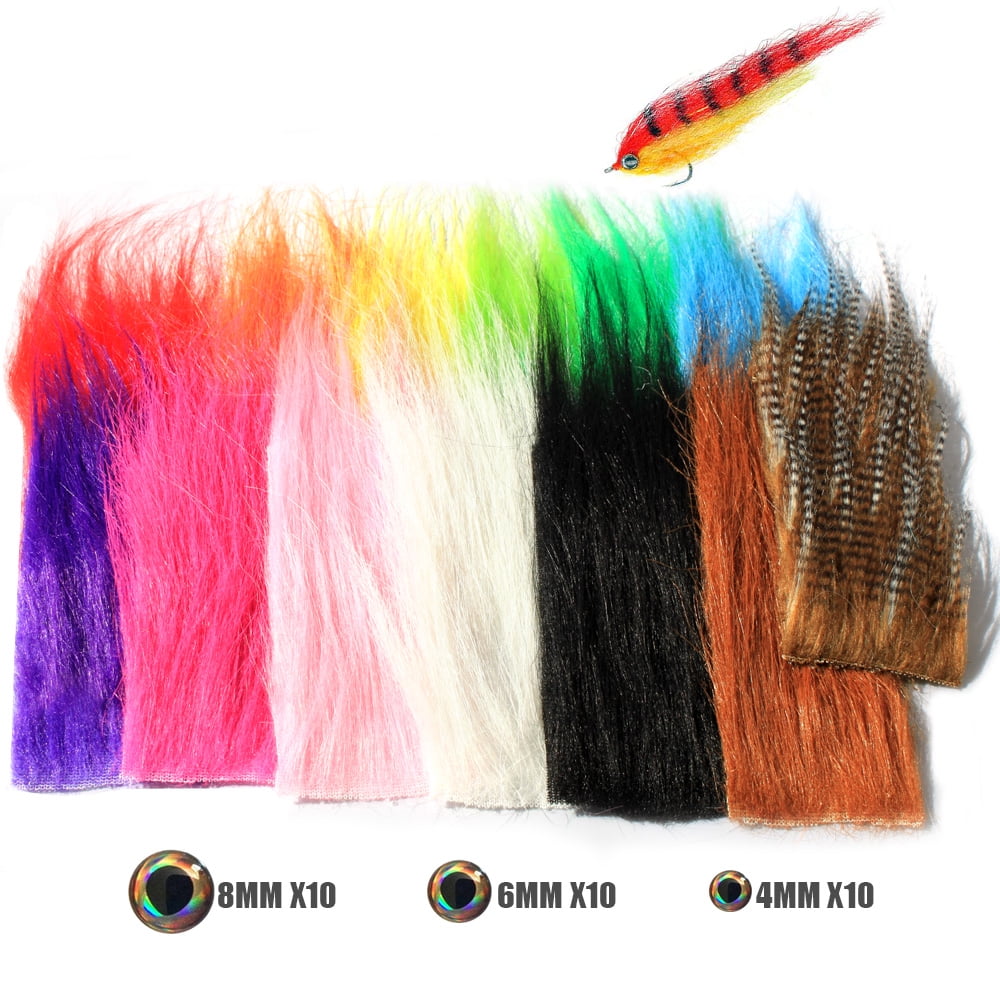 HERCULES 13 Packs Fly Tying Craft Fur Materials Fly Tying Streamers Mix ...