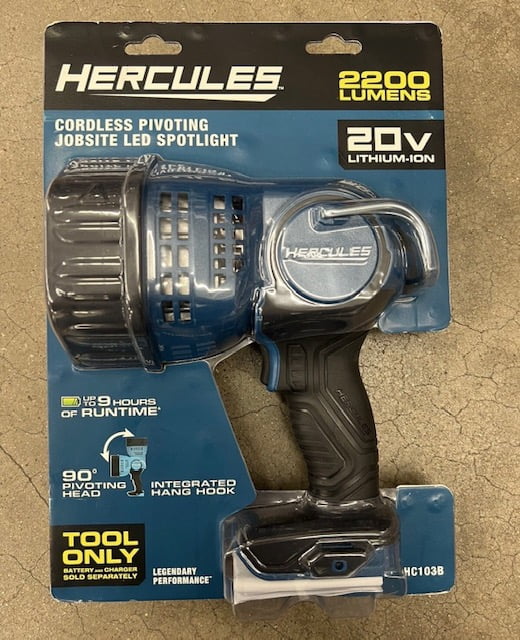 HERCULES 20V Cordless, 2200 Lumen Spotlight - Tool Only - Walmart.com