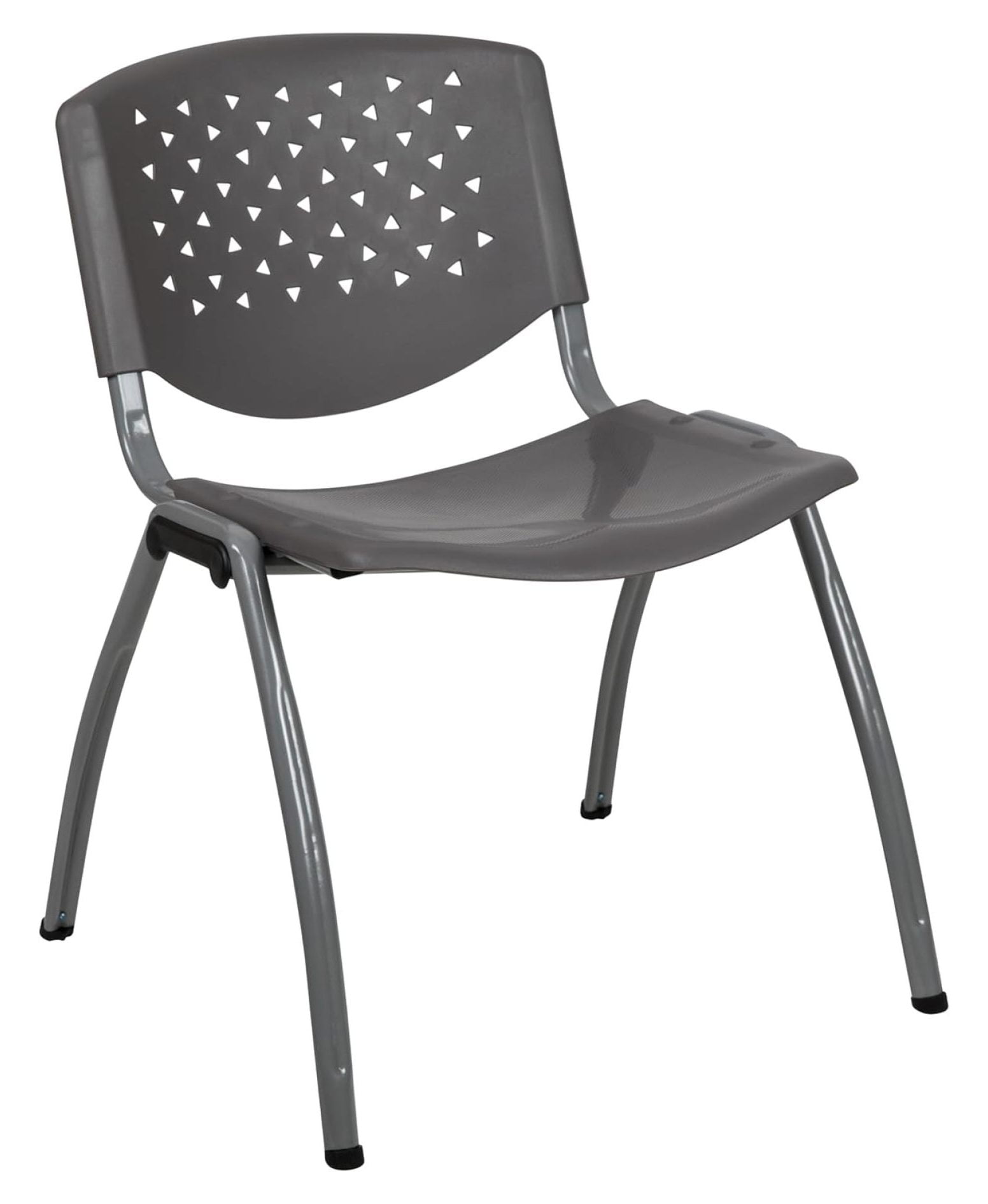 HERCULES Series 880 lb. Capacity Gray Plastic Stack Chair with Titanium ...