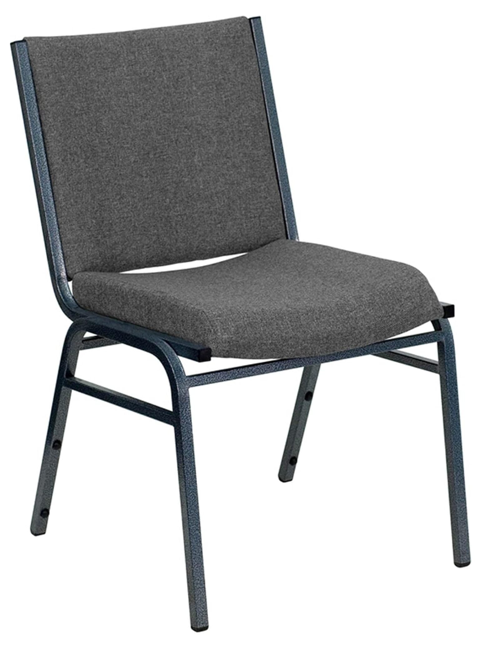 HERCULES Series Heavy Duty Gray Fabric Stack Chair with Ganging Bracket ...
