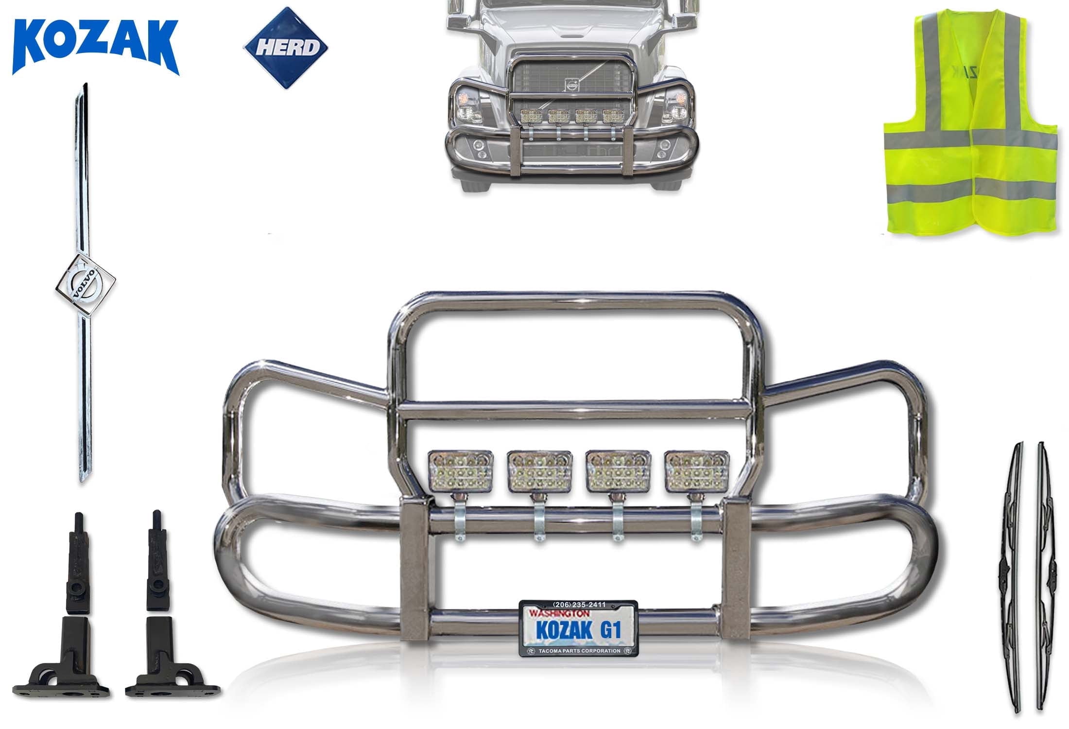 HERD 300, Silver Stainless Steel Grille Deer Brush Guard - Walmart.com