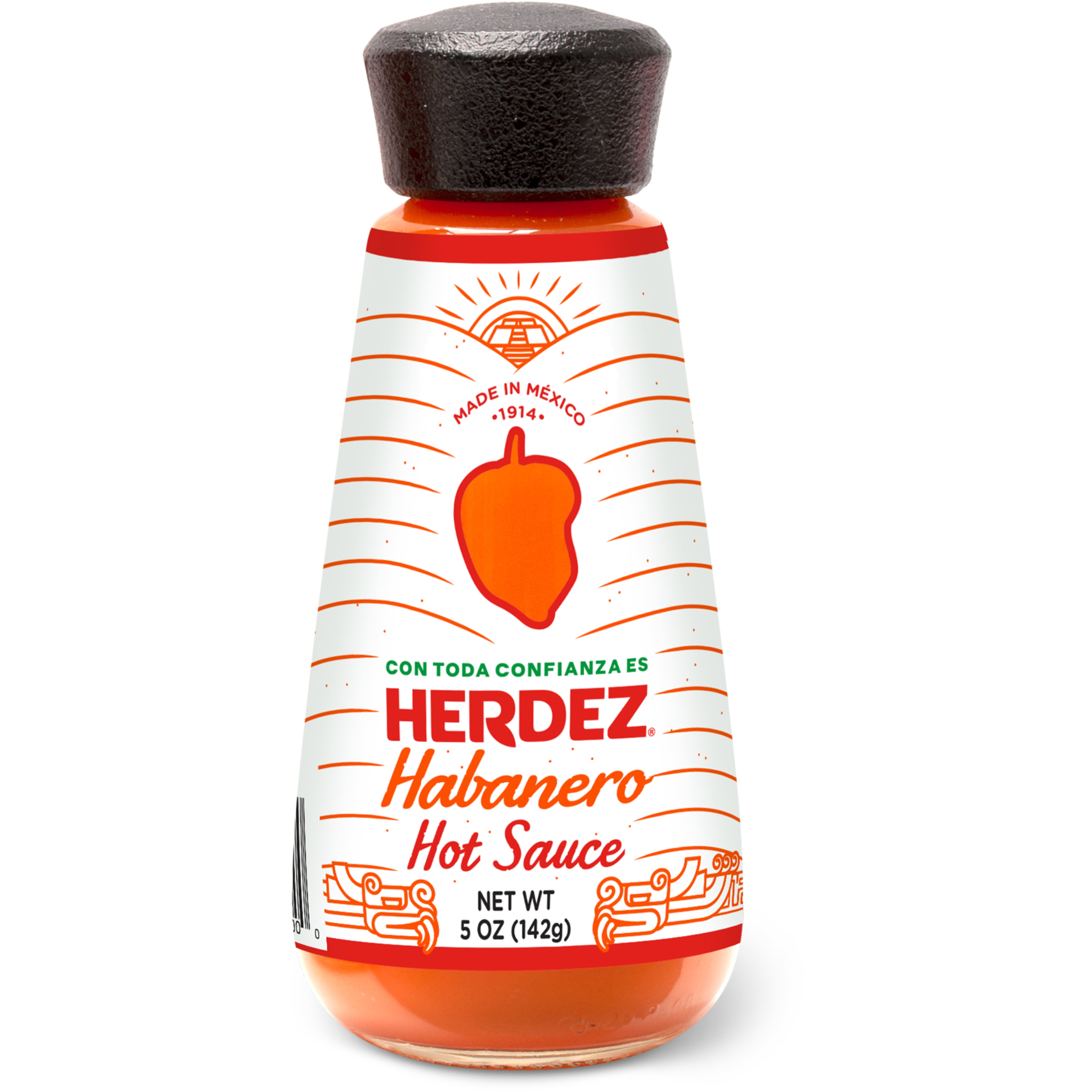 HERDEZ Habanero Hot Sauce, Shelf Stable, Regular, 5 oz Glass Bottle ...