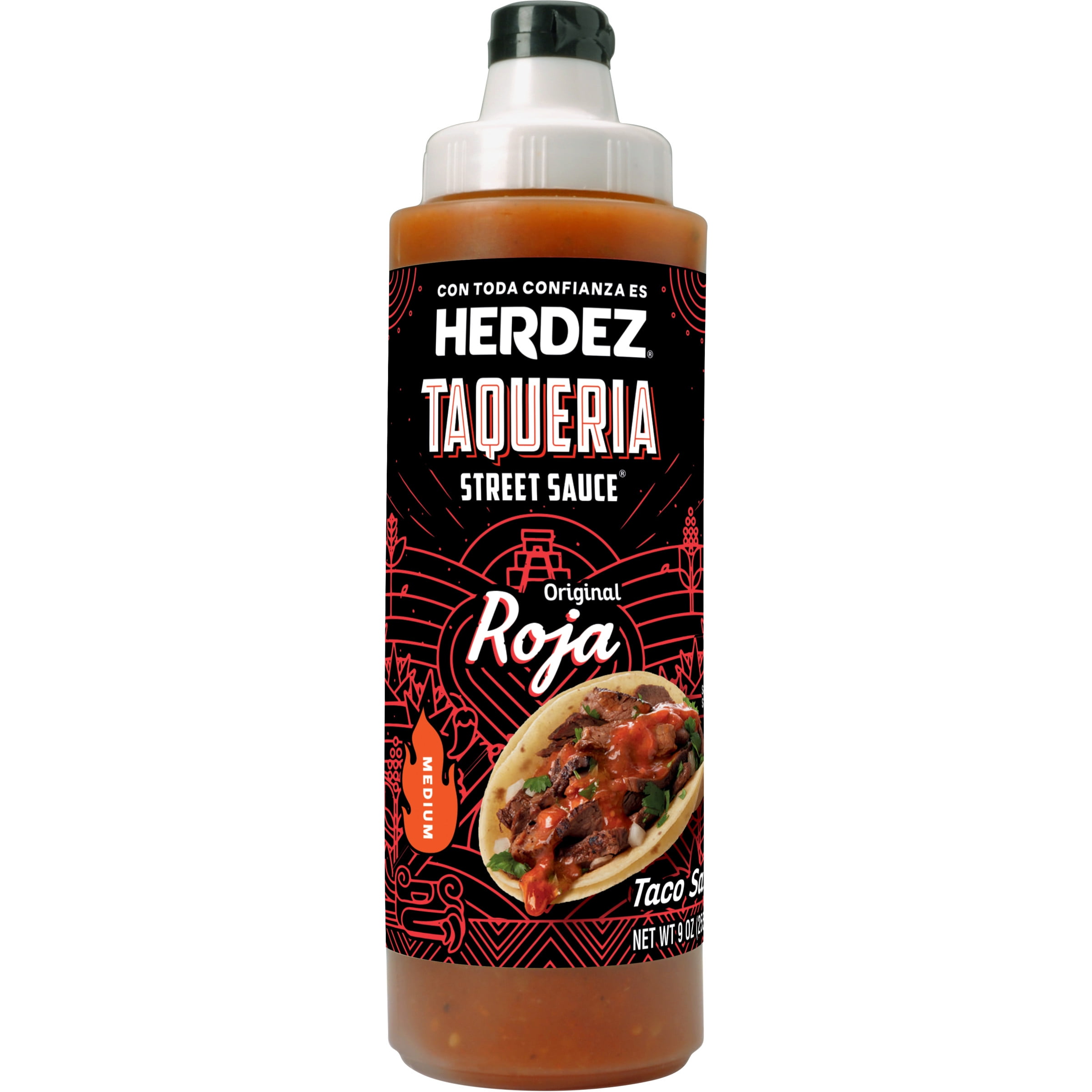 HERDEZ TAQUERIA STREET LIQUID SAUCE Roja Taco Sauce, 9 oz Bottle (Pack ...