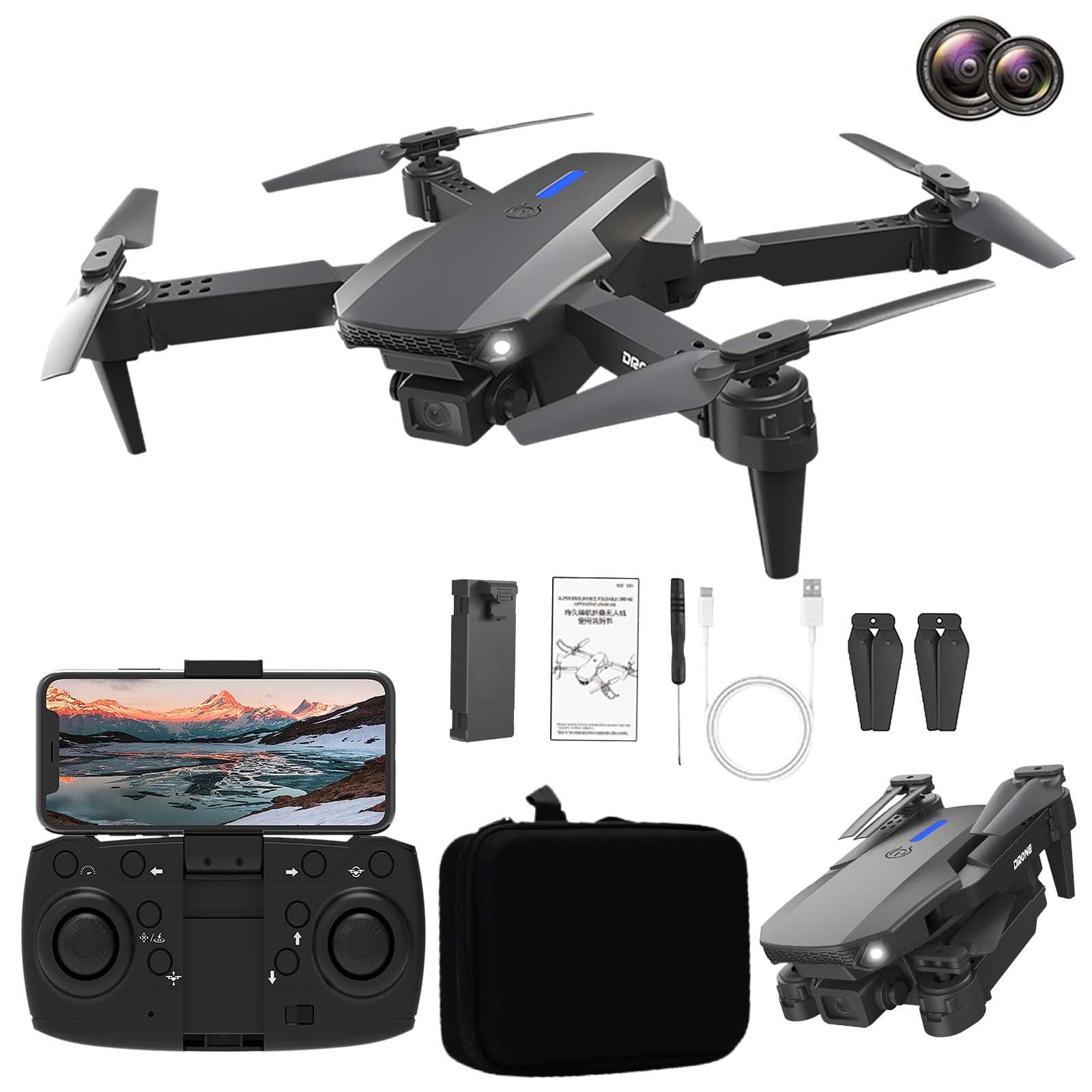 HERESOM Folding Drone With 1080p Hd Camera Aerial Rc Quadcopter ...
