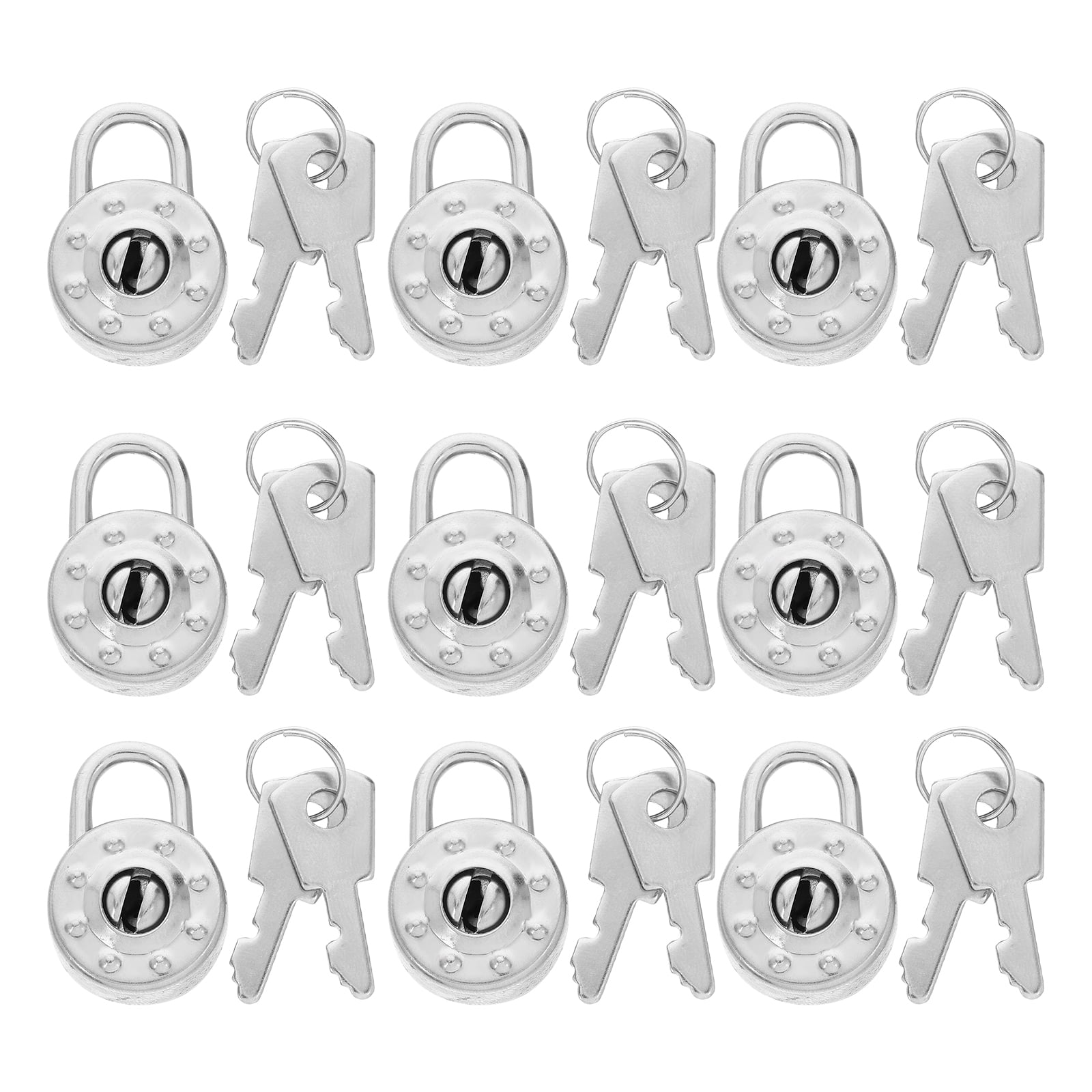 HERFIER 1 Set Mini Round Shaped Padlocks With Keys For Jewelry Box ...