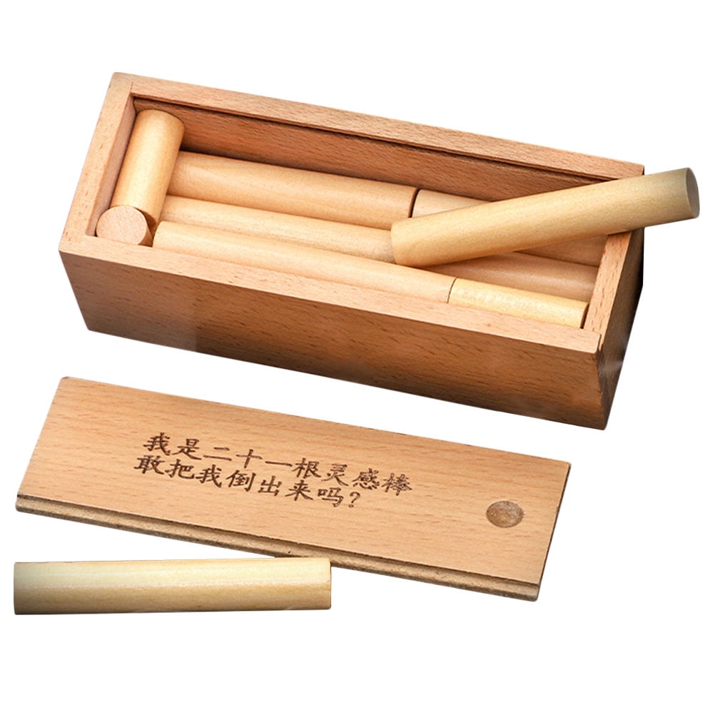 HERFIER 1 Set of Brain Teaser Stick Wooden Stick Luban Box Unlocking ...